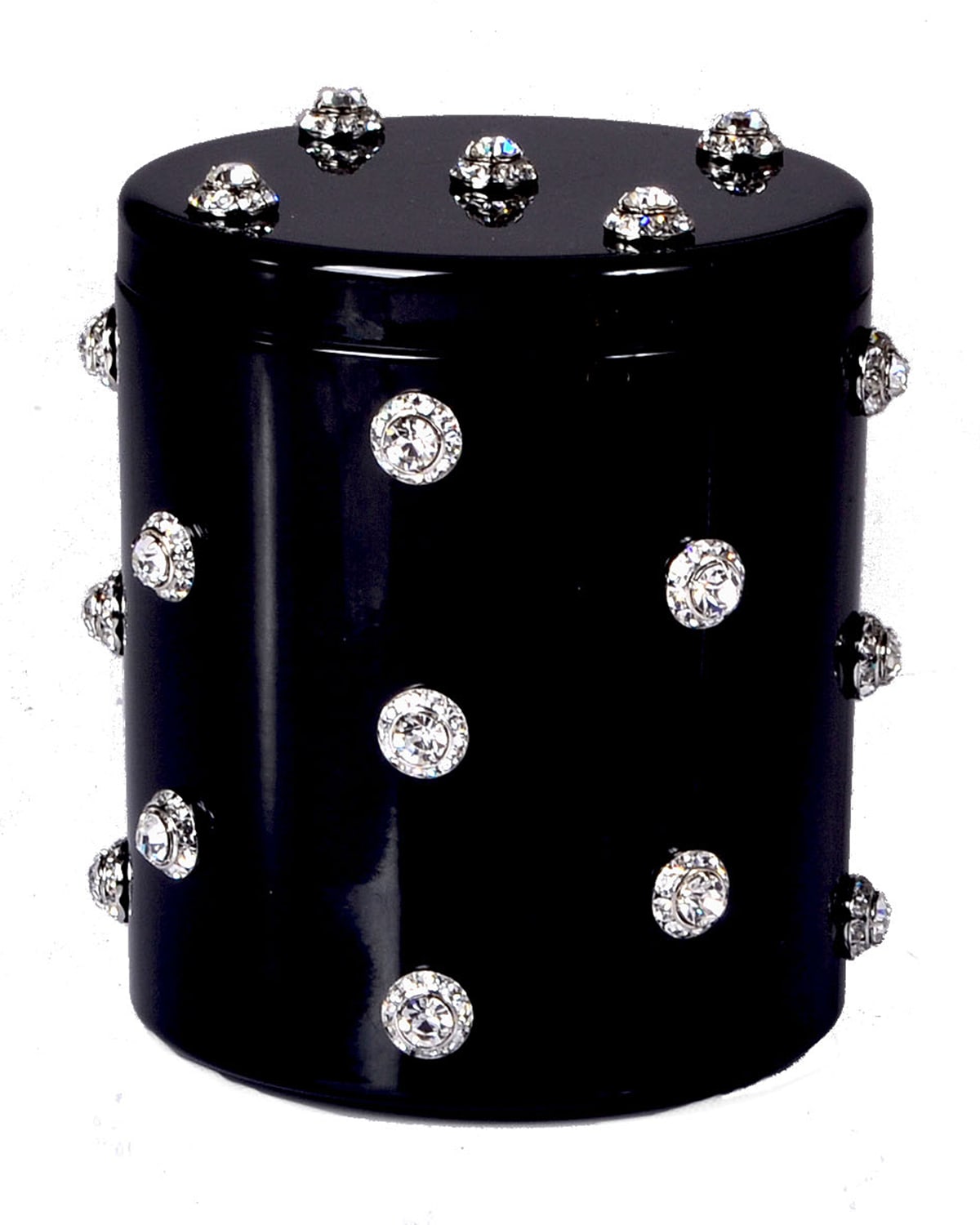 Mike & Ally Nova Glass Cotton Swab Jar with Stones, Black and Matching ...