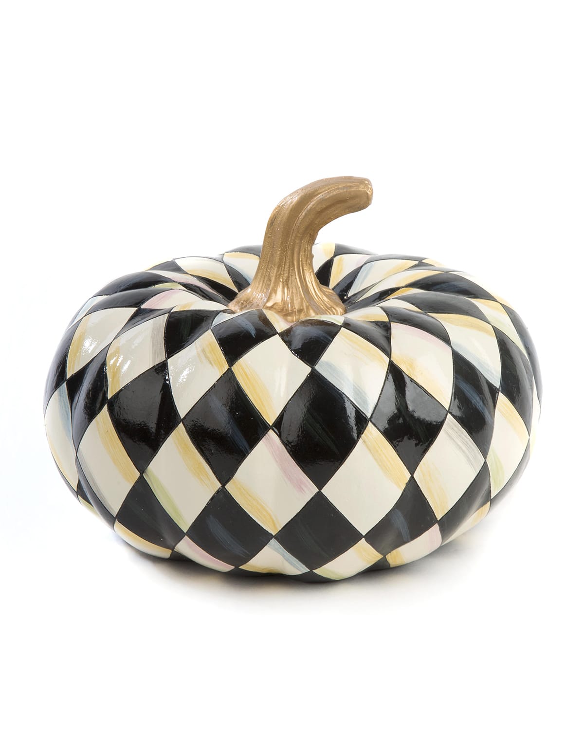 MacKenzie-Childs Courtly Harlequin Small Squashed Pumpkin and Matching ...