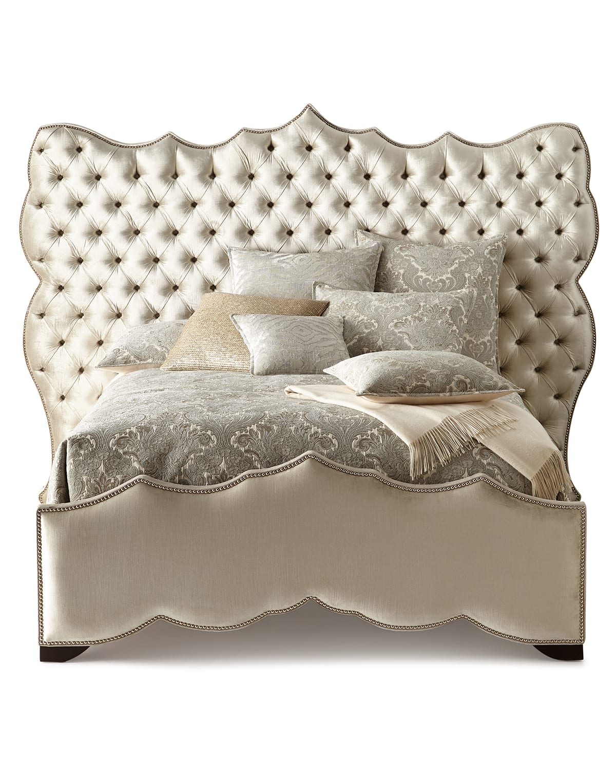 Haute House Samara Tufted Queen Bed Frame and Matching Items Matching Items Horchow