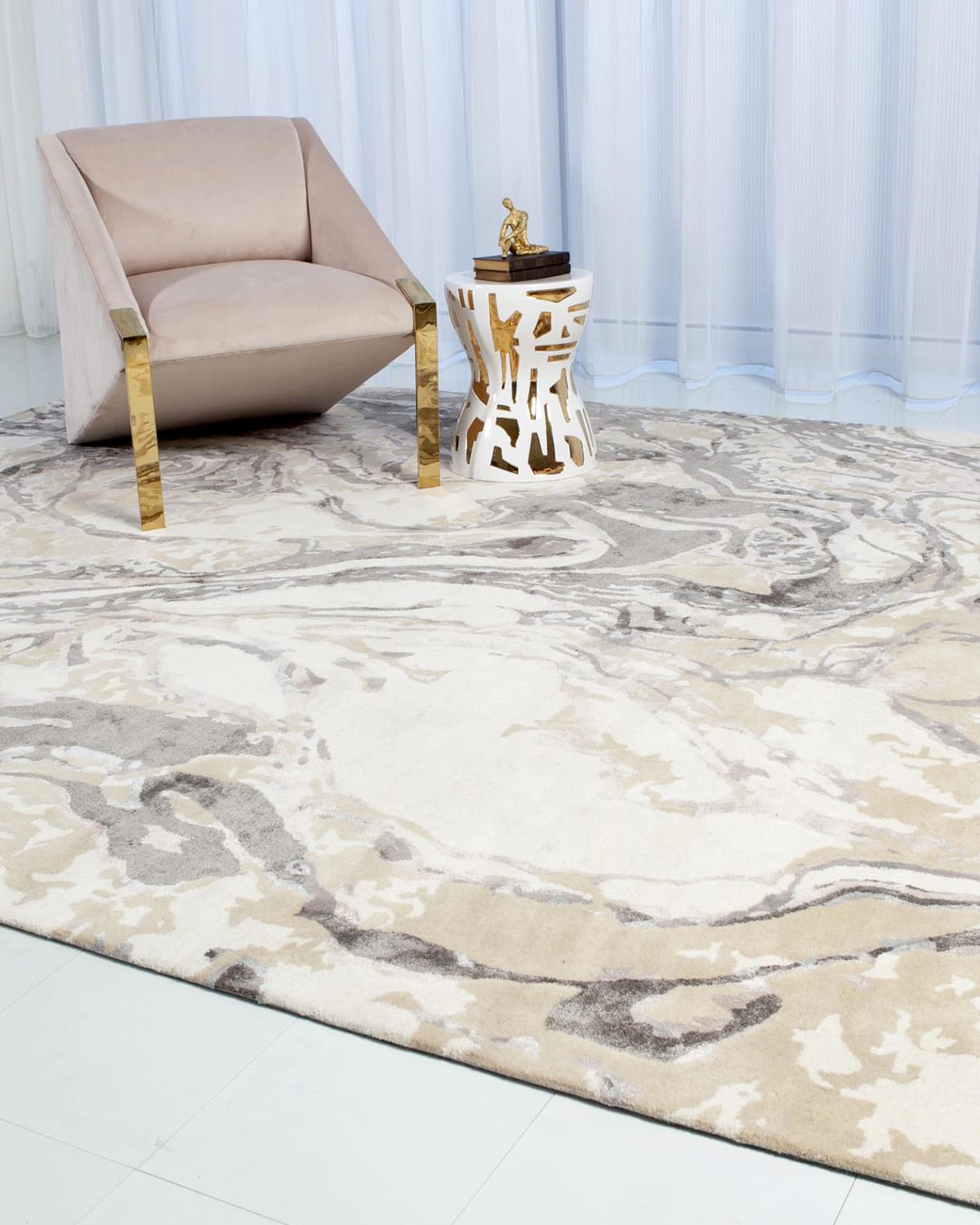 Ashley Childers for Global Views Marbleized Rug, 8' x 10' and Matching ...