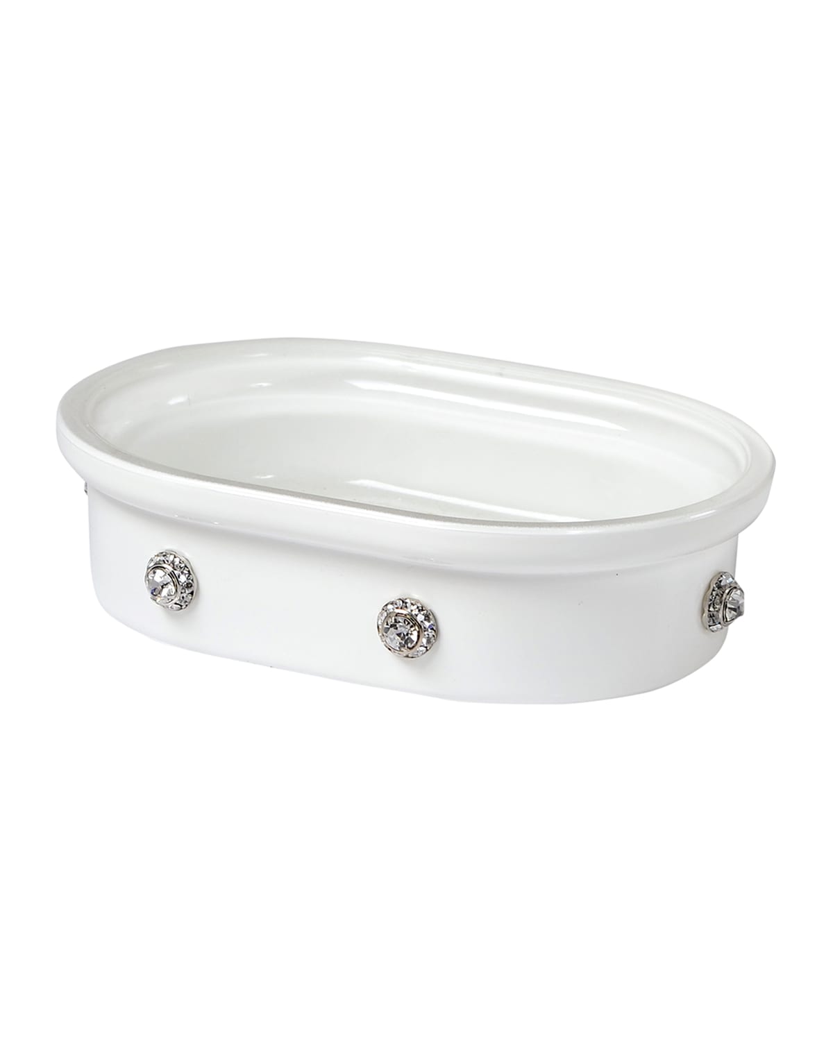 Mike & Ally Nova Glass Soap Dish with Stones, White and Matching Items ...