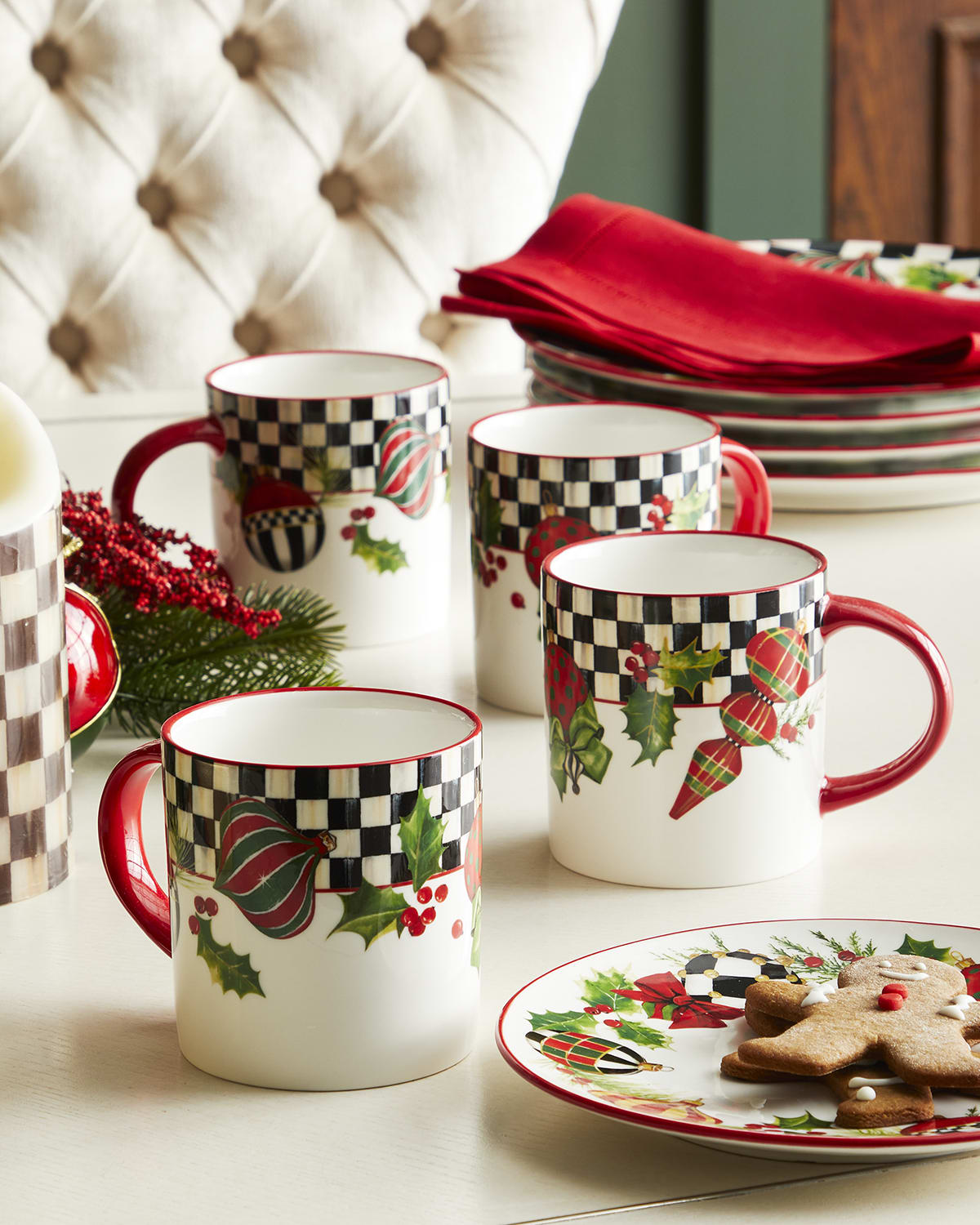 MacKenzie-Childs Deck The Halls Dinnerware Collection & Matching Items ...