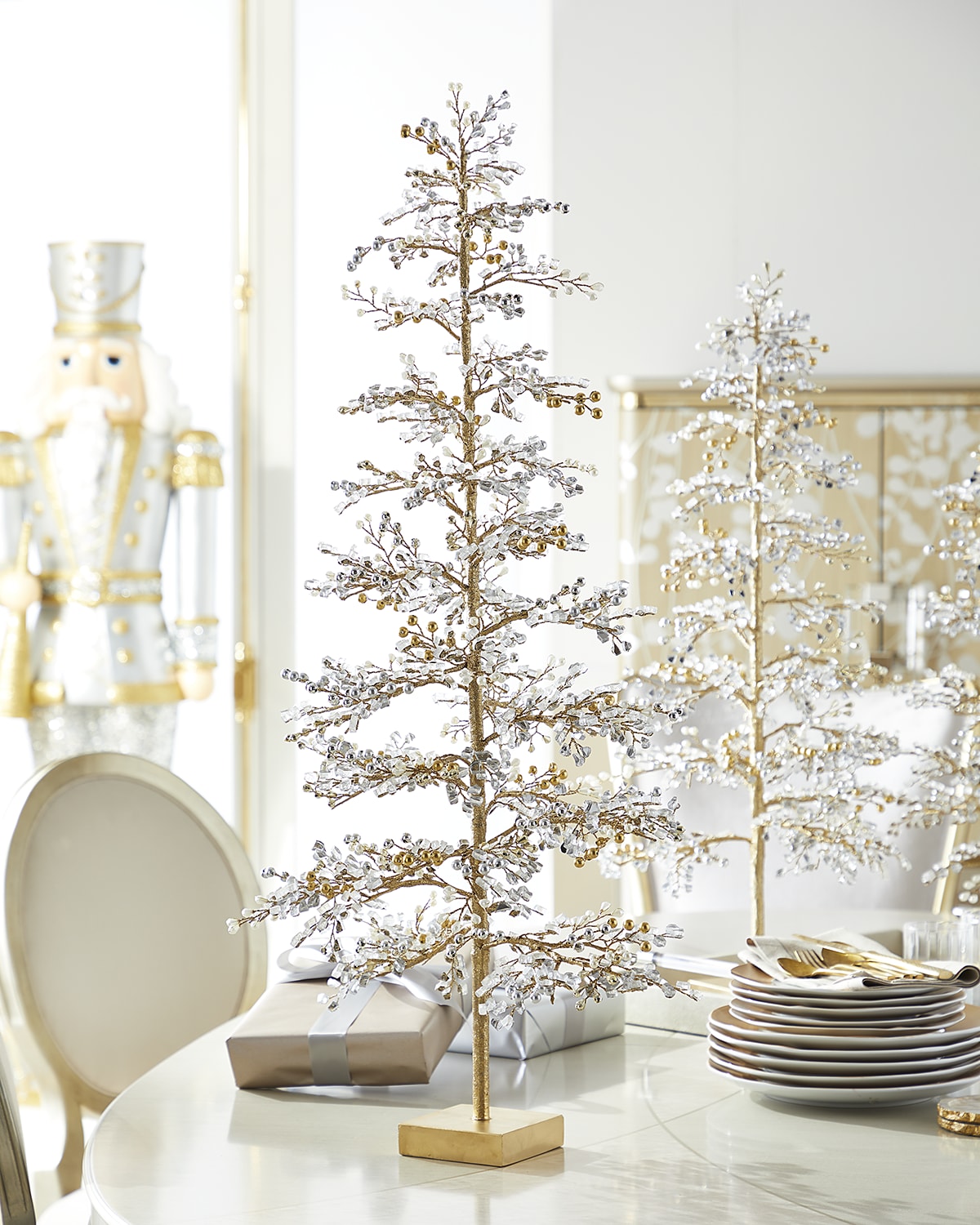 Neiman Marcus Silver and Gold Christmas Trees & Matching Items | Horchow