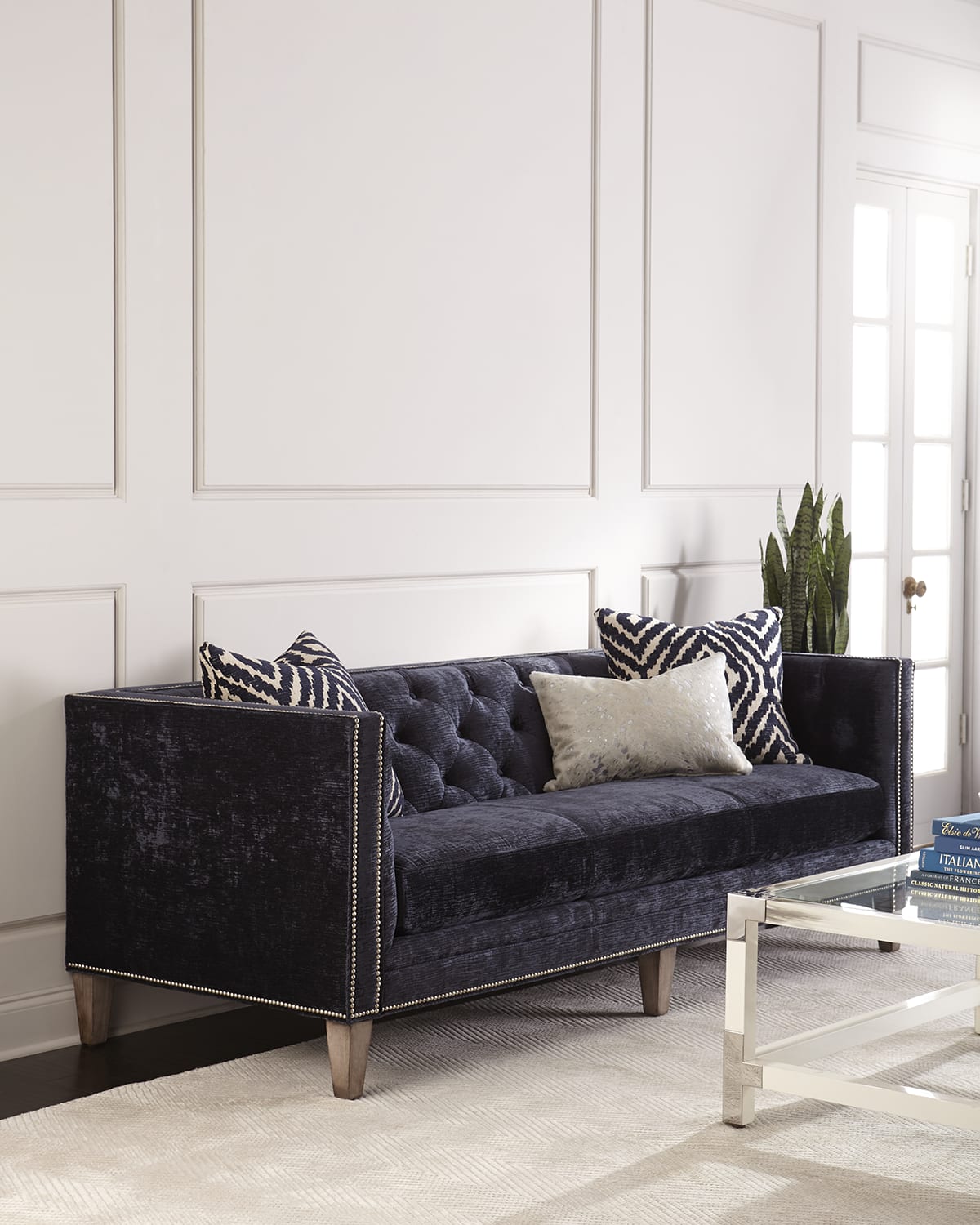 Nailhead Trim Tufted Sofa | horchow.com