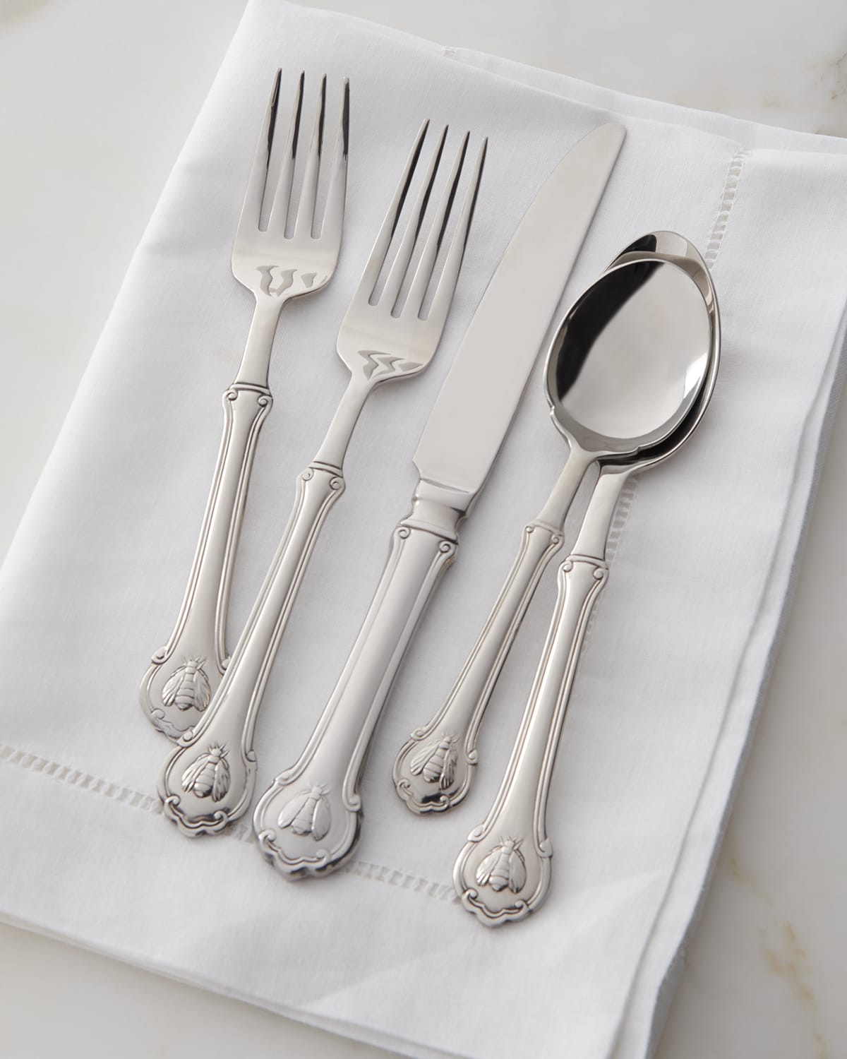 Wallace Silversmiths 45-Piece Gold Napoleon Bee Flatware Service | Horchow