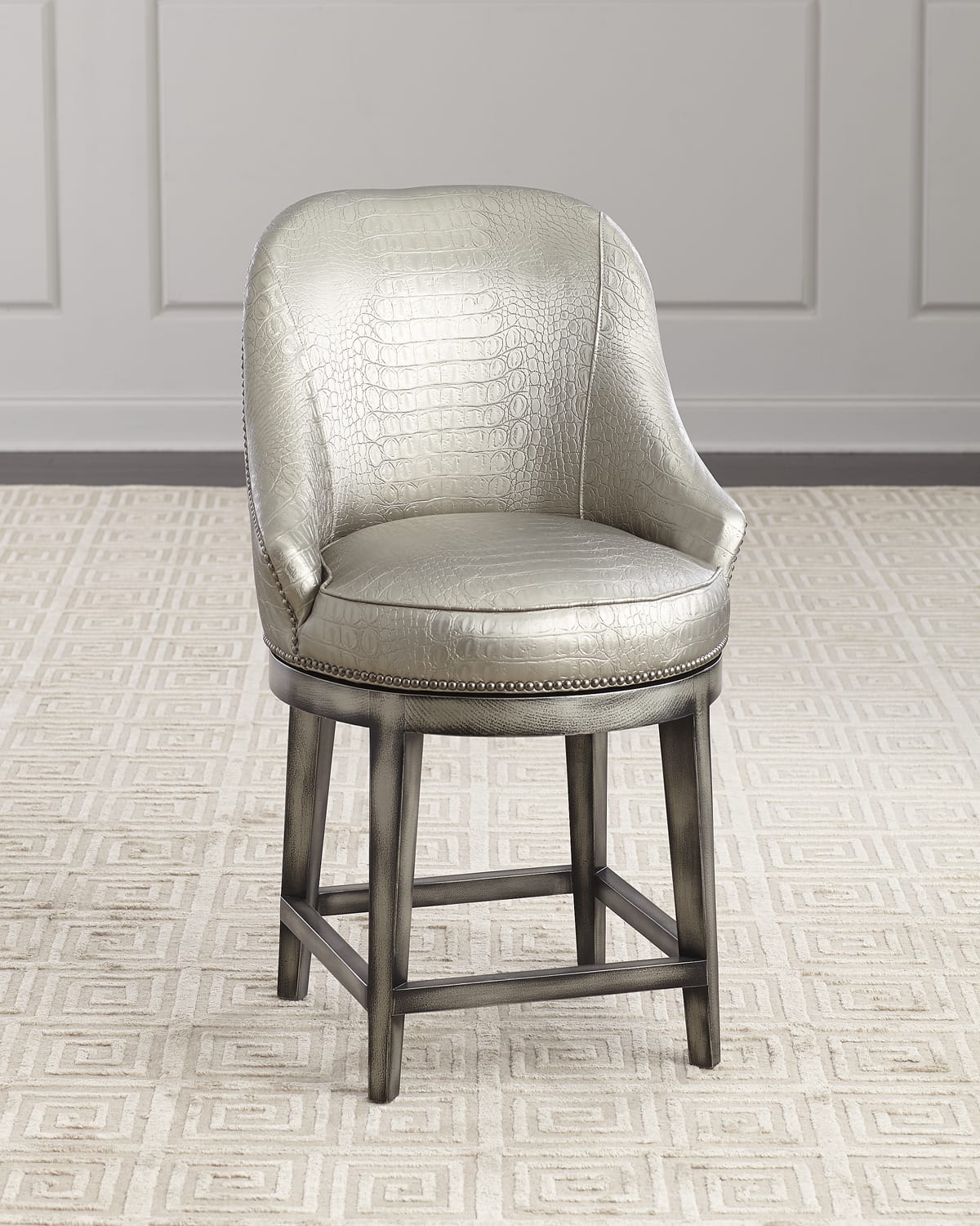 Old Hickory Tannery Kellie Tufted Leather 30" Bar Stool | Horchow
