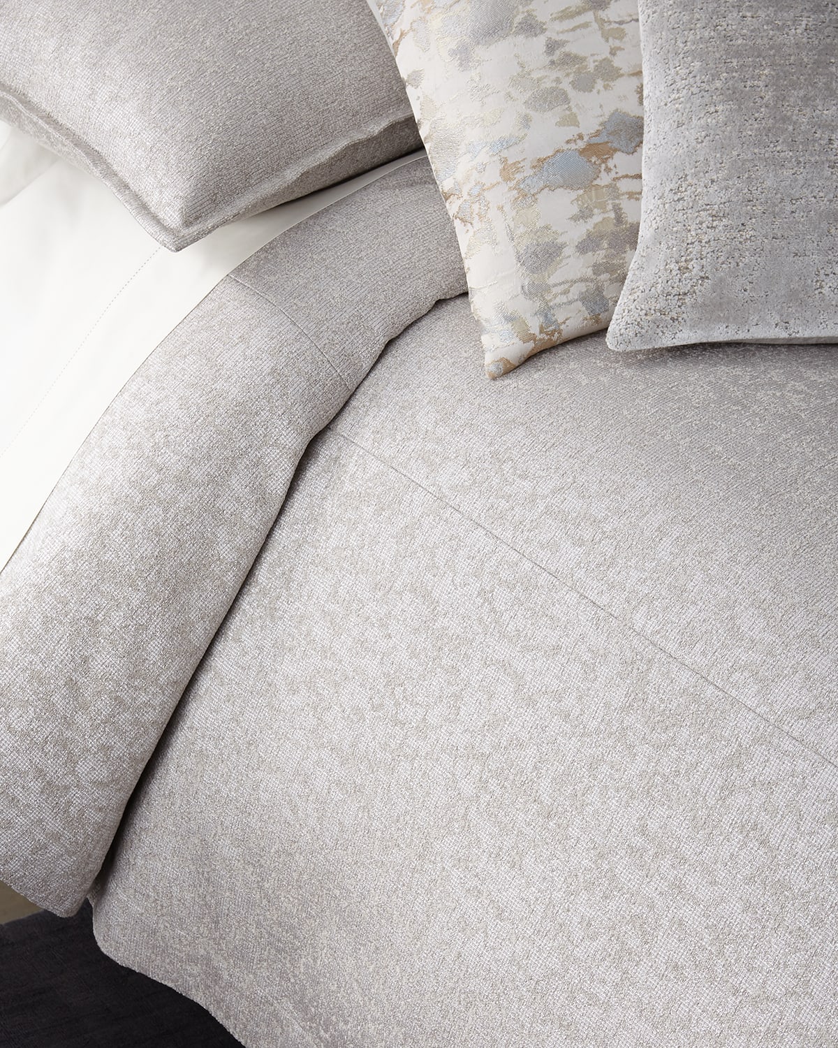 Fino Lino Linen & Lace Twilight Gold Duvet, King | Horchow