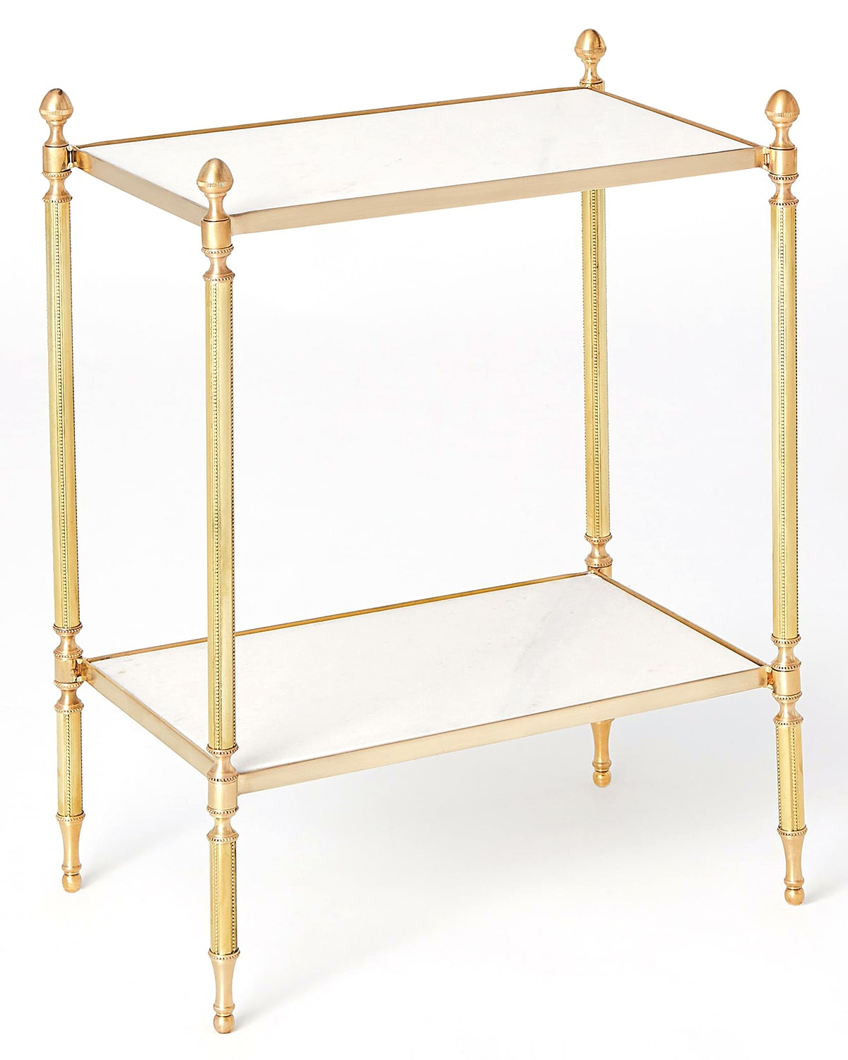 William D. Scott for Global Views Small Zen Side Table with White Honed ...