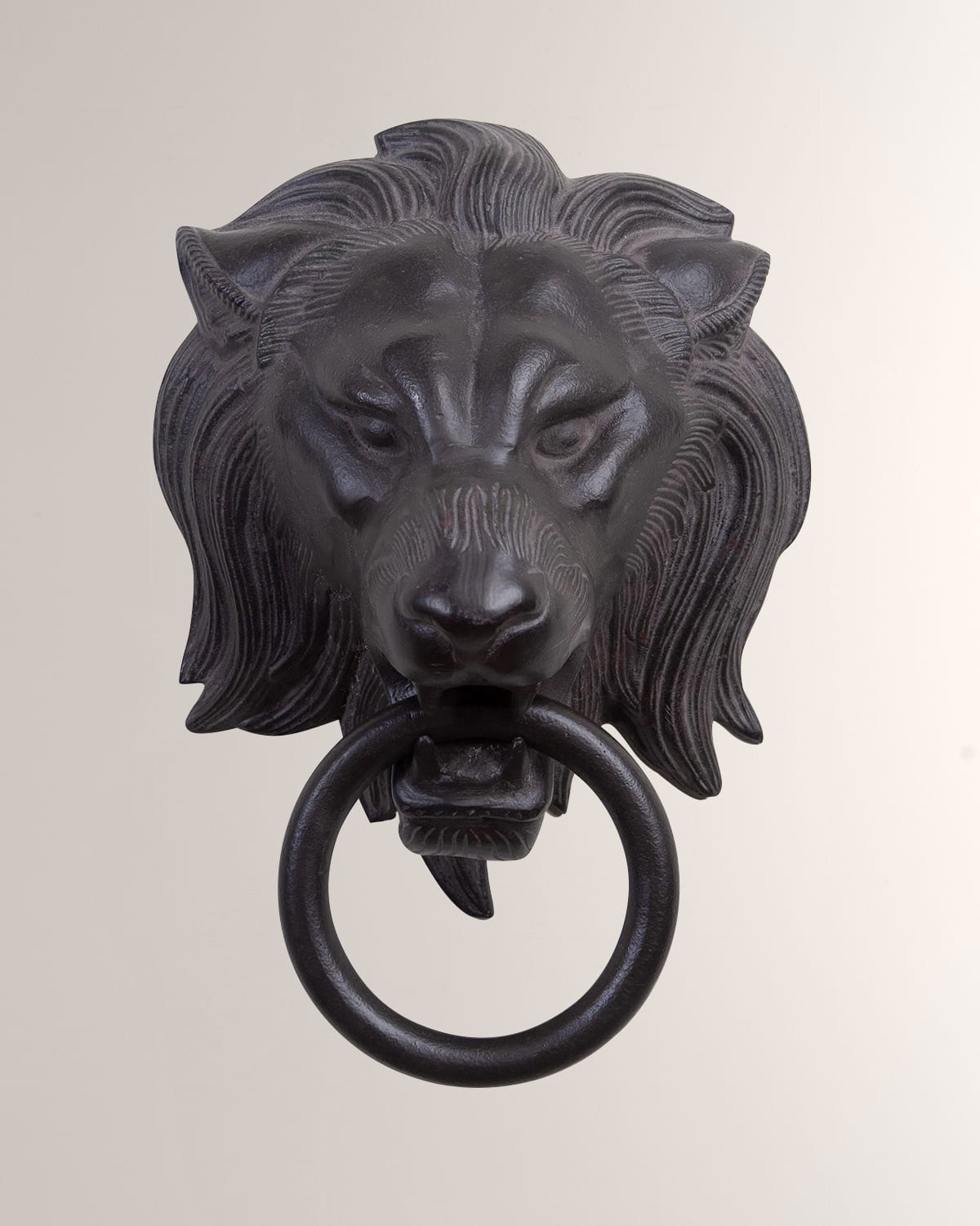 William D Scott for Global Views Lion Head Door Knocker | Horchow