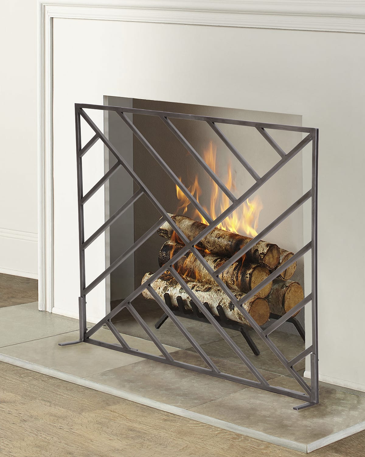 Mono Fire Screen with Leaf Accent, Personalized | Horchow
