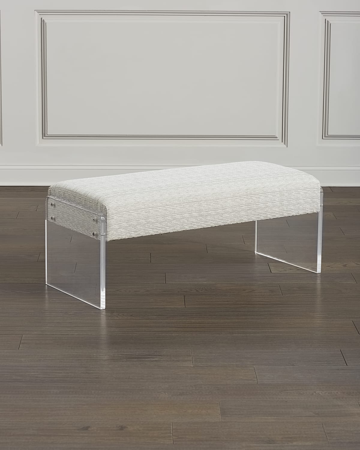 Global Views Ellipse Leather Oval Bench | Horchow