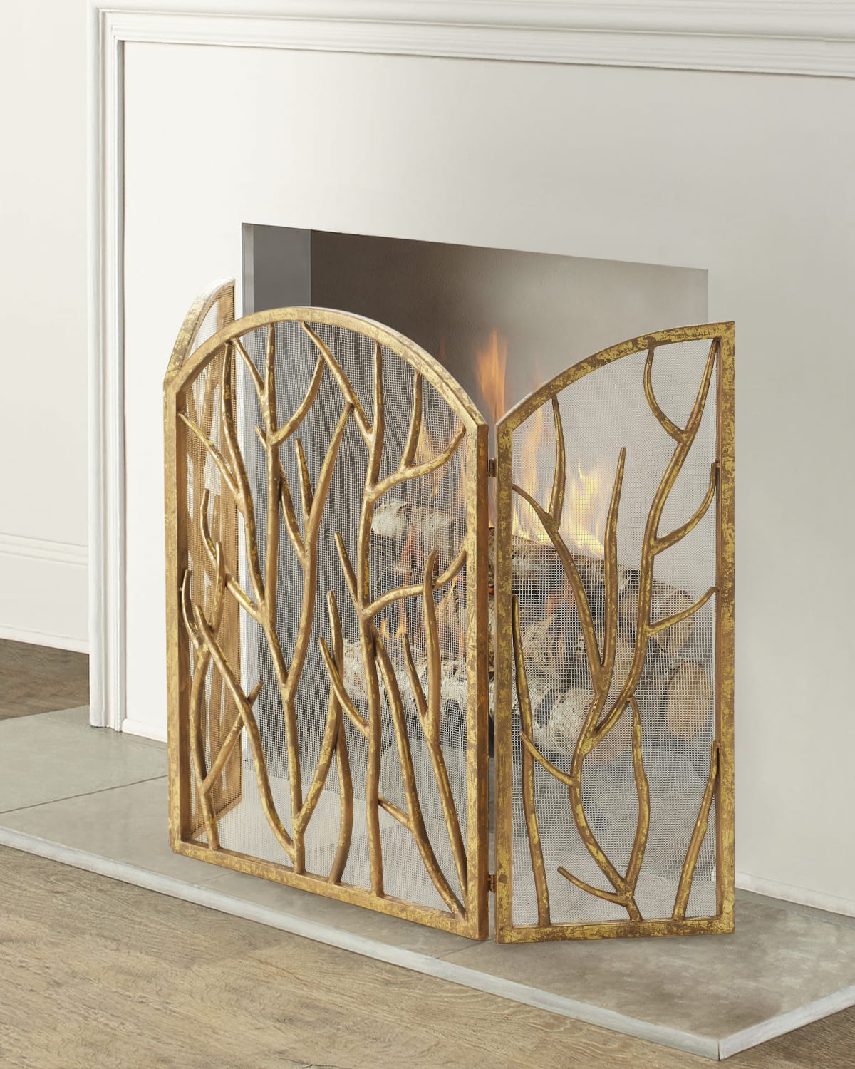 Iron Three-Panel Fire Screen | Horchow
