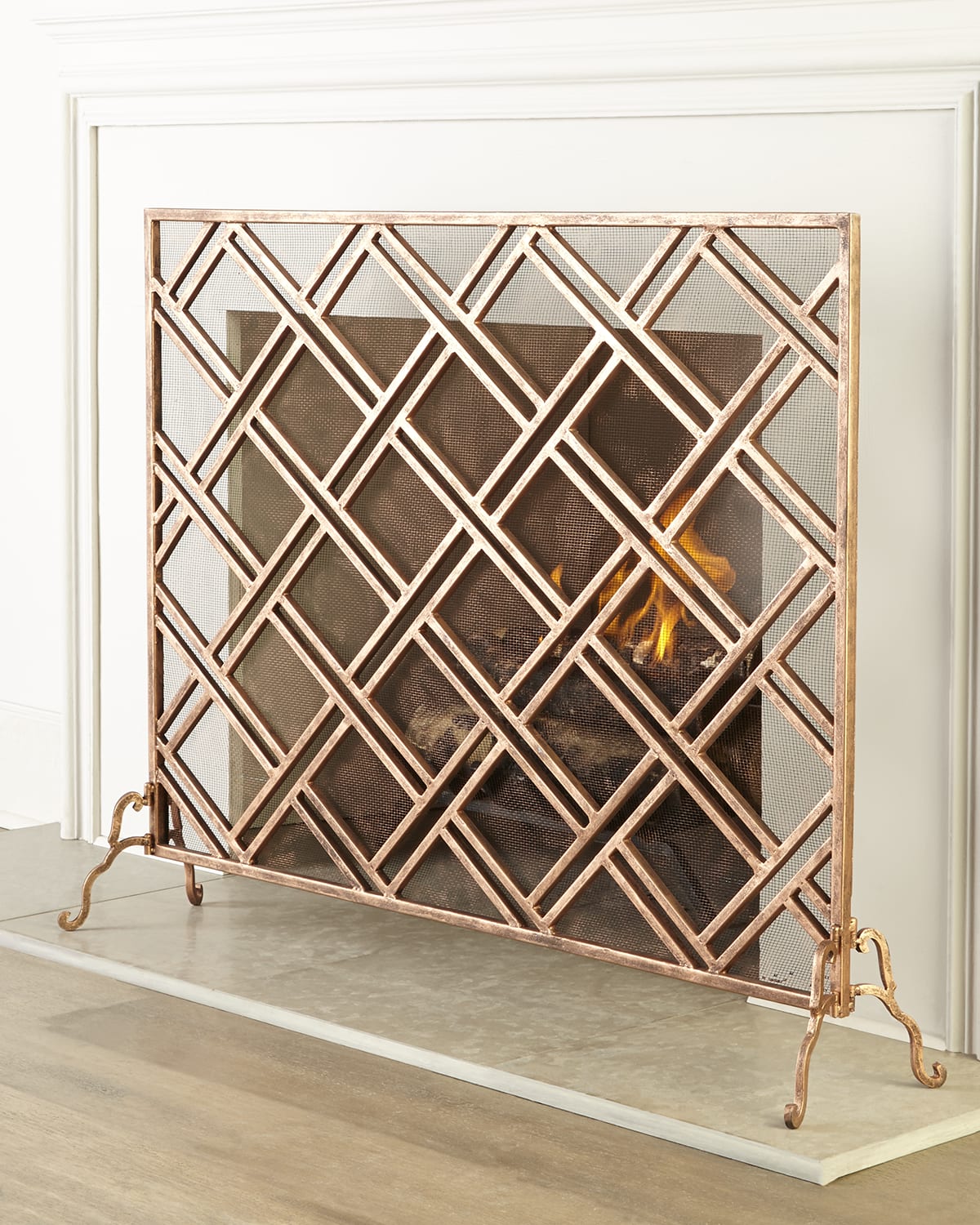 Curved 4-Panel Fireplace Screen | Horchow