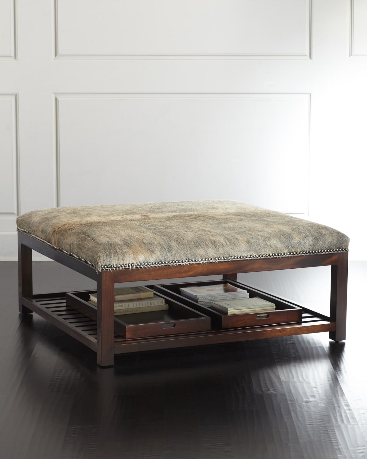 Massoud Leona Fringed Ottoman | Horchow