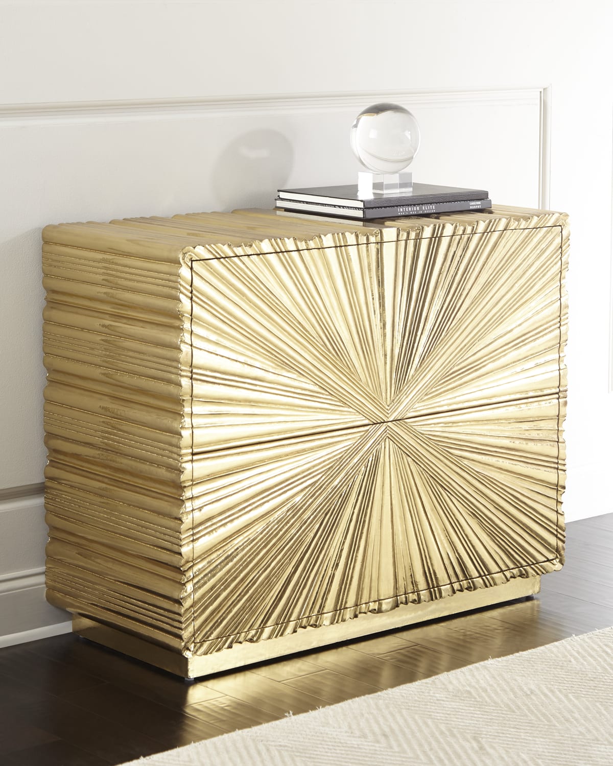 Global Views Crinkle Bronze Bedside Chest | Horchow