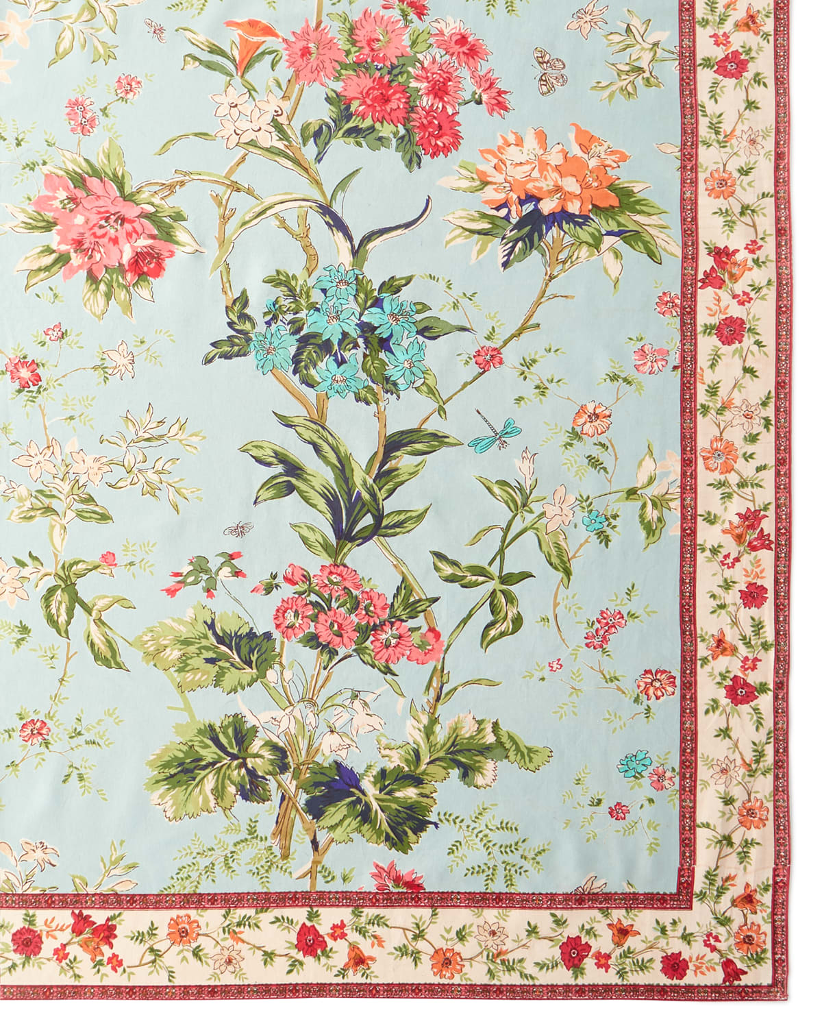 Handprint Garden Sage Tablecloth, 60" x 90" | Horchow