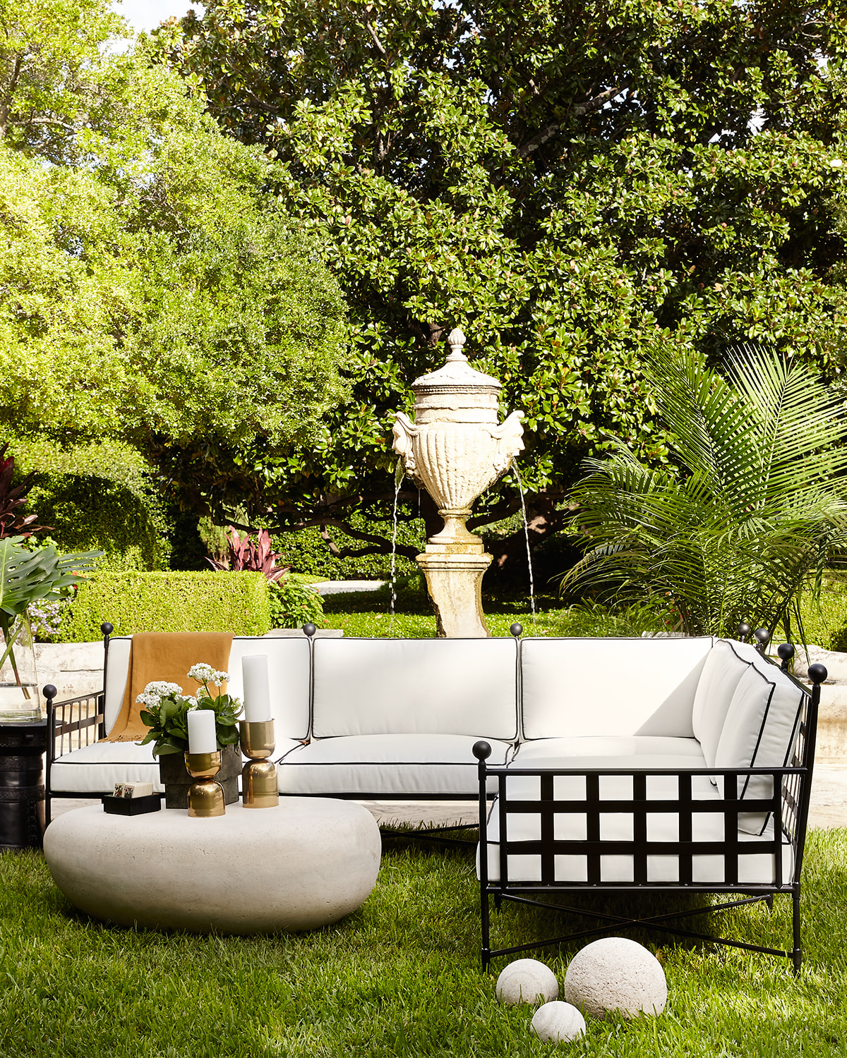 Neiman Marcus Avery Sectional Set, White/Blue | Horchow