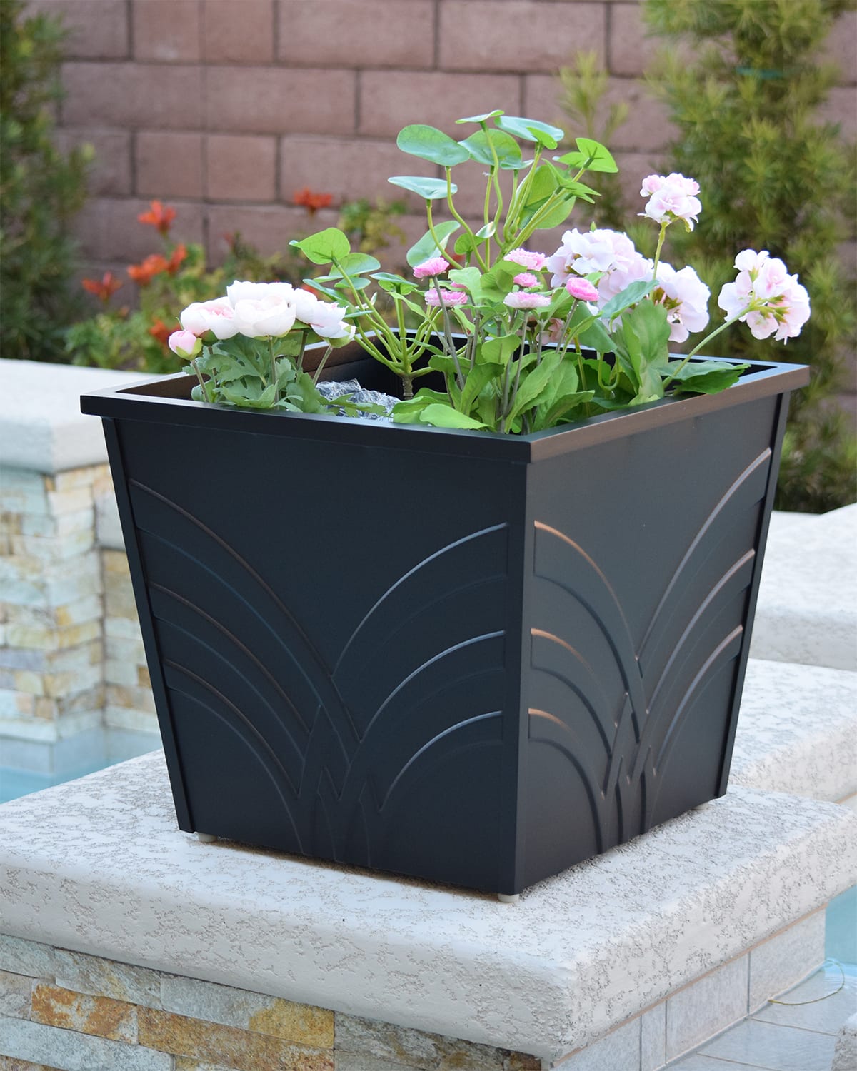 Hanamint Tuscany Outdoor 18" Small Square Planter Box | Horchow