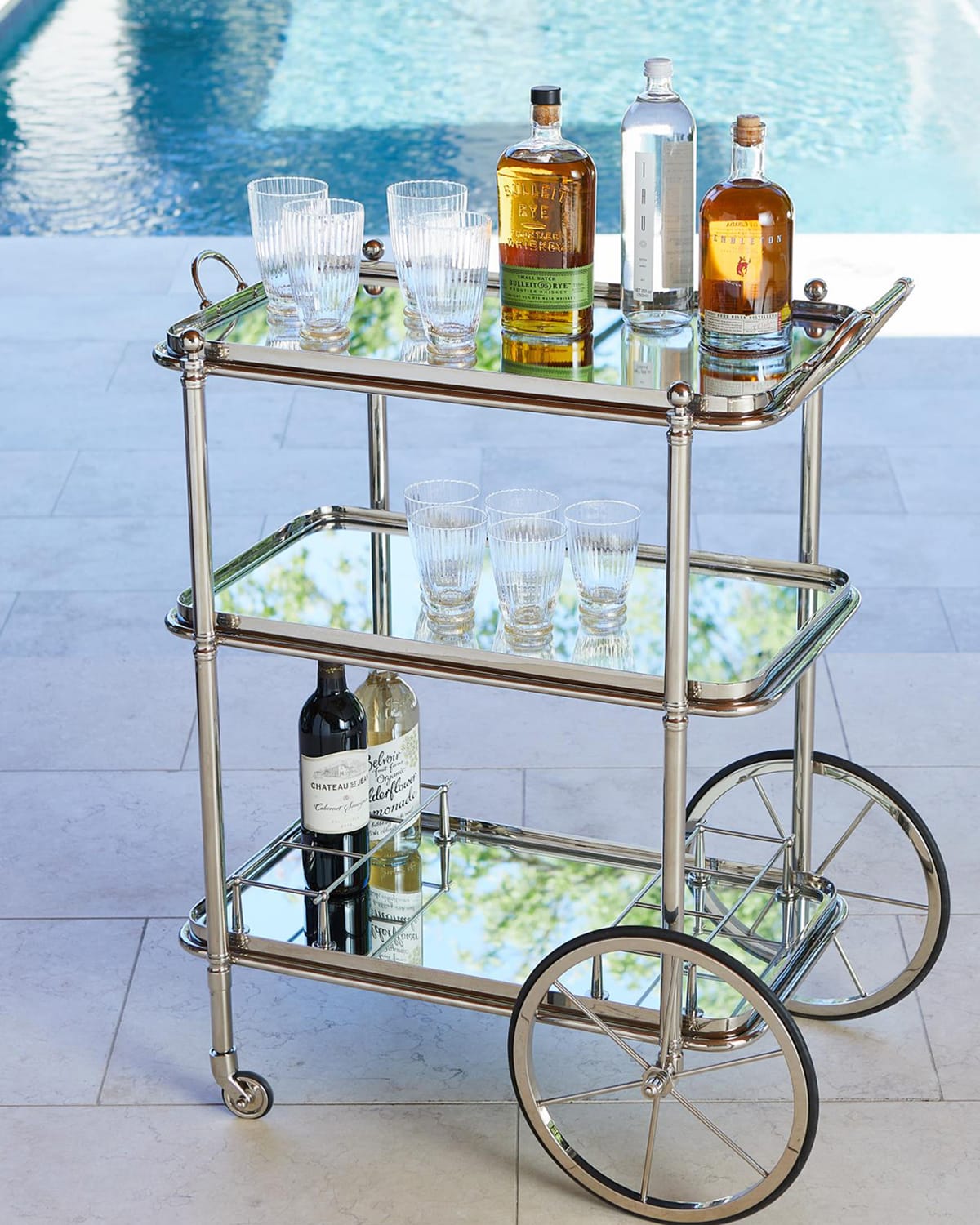 William D Scott Quartz Stud Bar Cart | Horchow