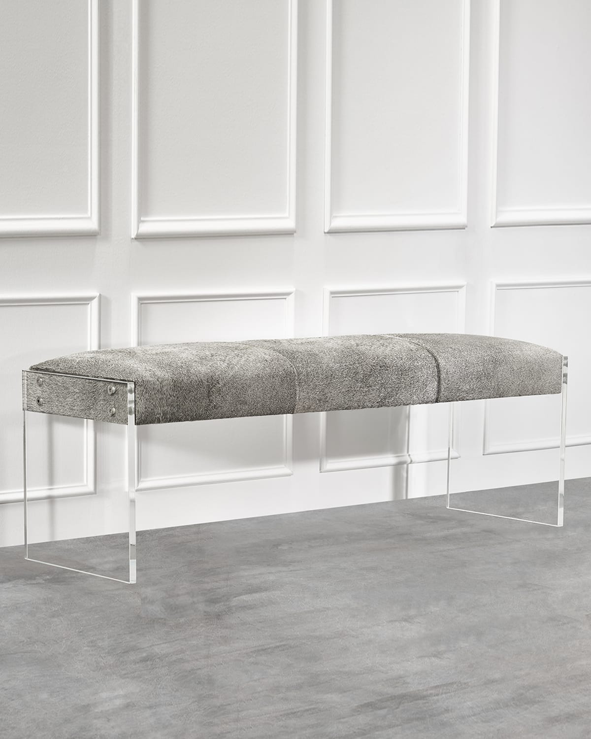 Massoud Shipley Leather Ottoman | Horchow