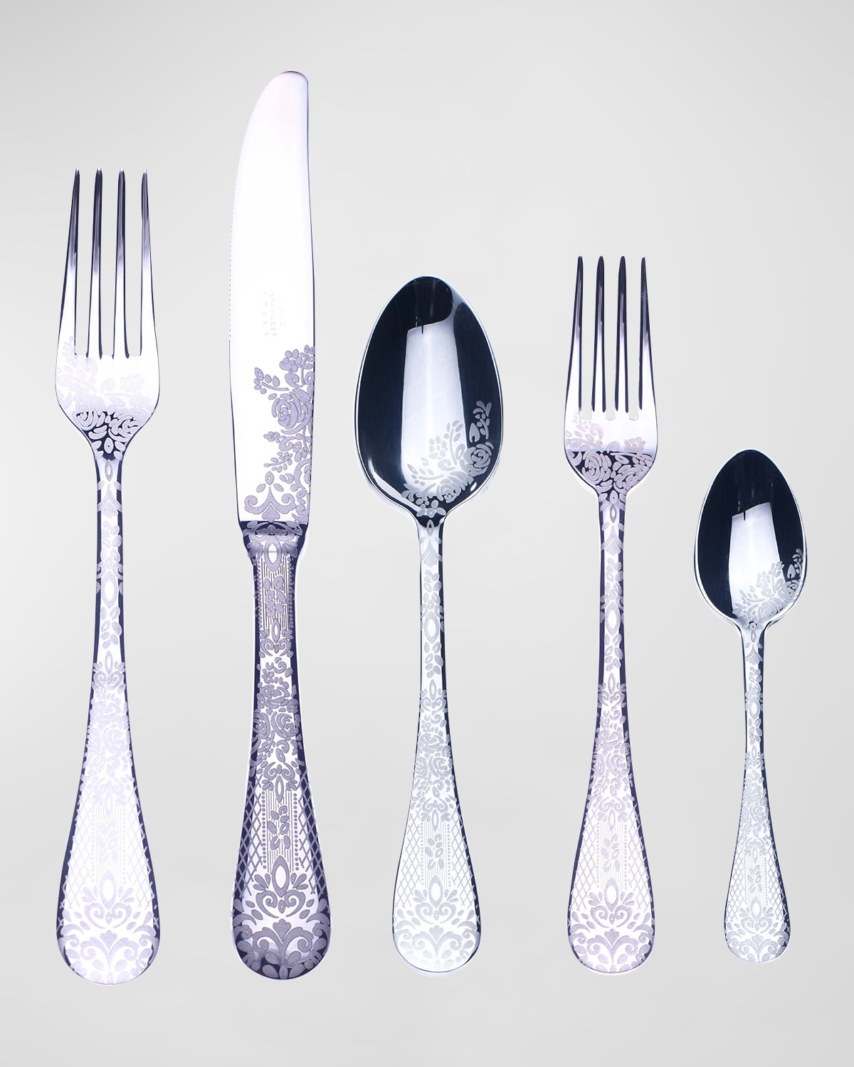 Mepra Cutlery 5-Piece Moretto Pewter Flatware Set | Horchow