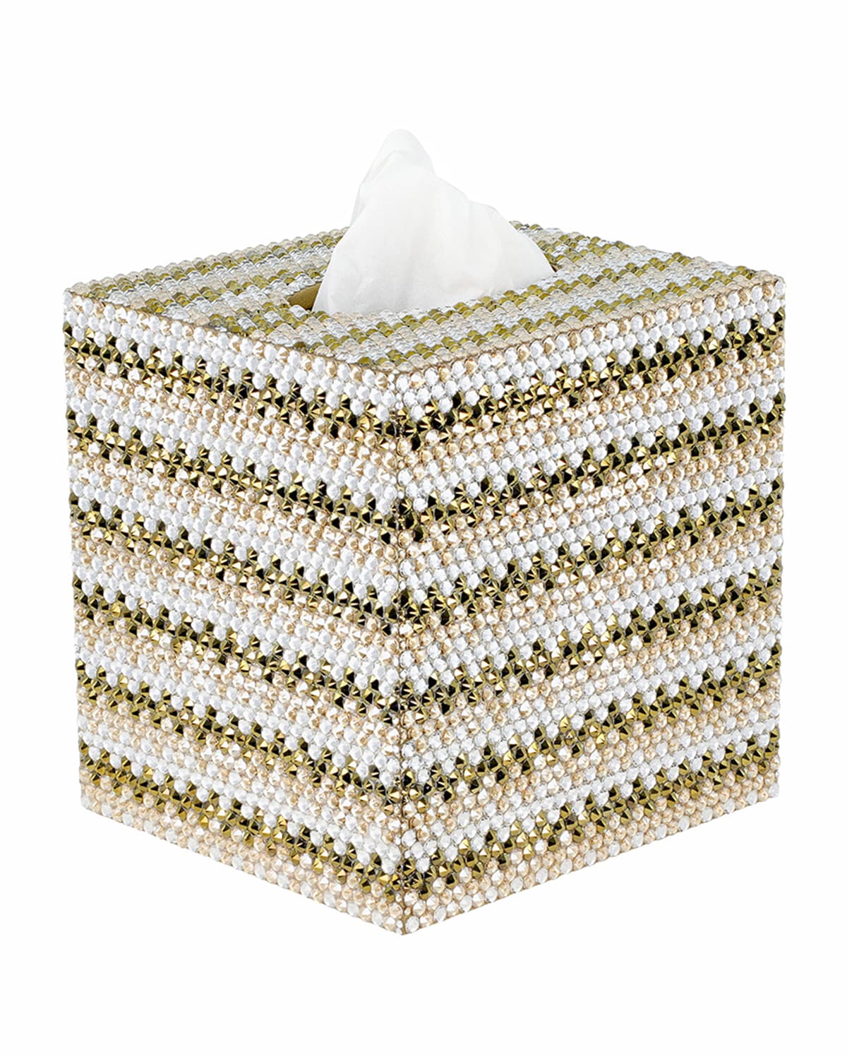 Mike & Ally Jamila Golden Glass Tissue Box Cover | Horchow