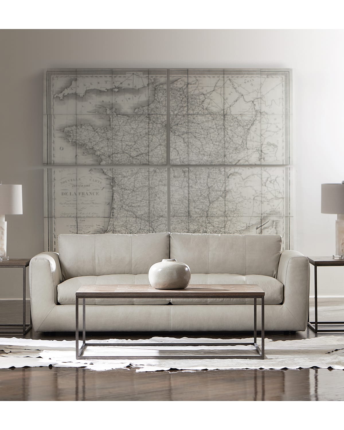 Bernhardt Leather Sofa With Nailhead Trim | Cabinets Matttroy