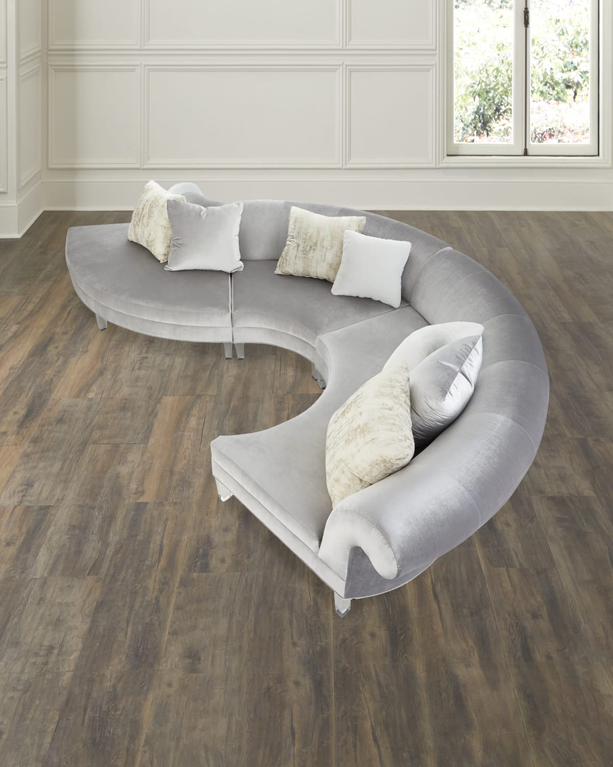 Haute House Divine Mirror-Trim Sectional, 116" | Horchow