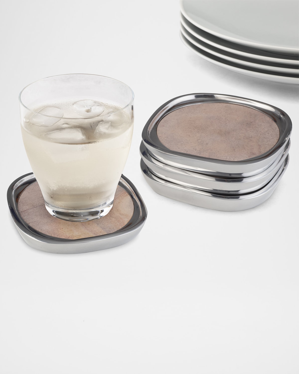 Nambe Twist Coaster Set | Horchow