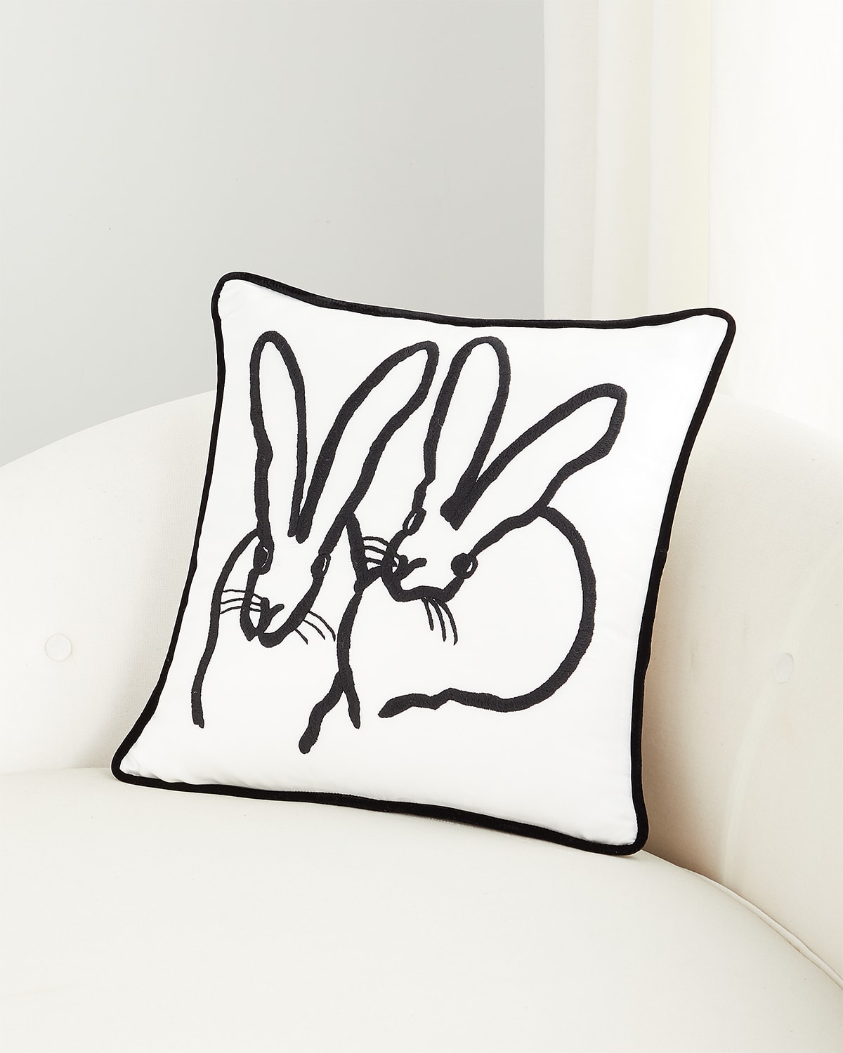 Hunt Slonem Menagerie Hand-Embroidered Velvet Decorative Pillow, 14" x ...