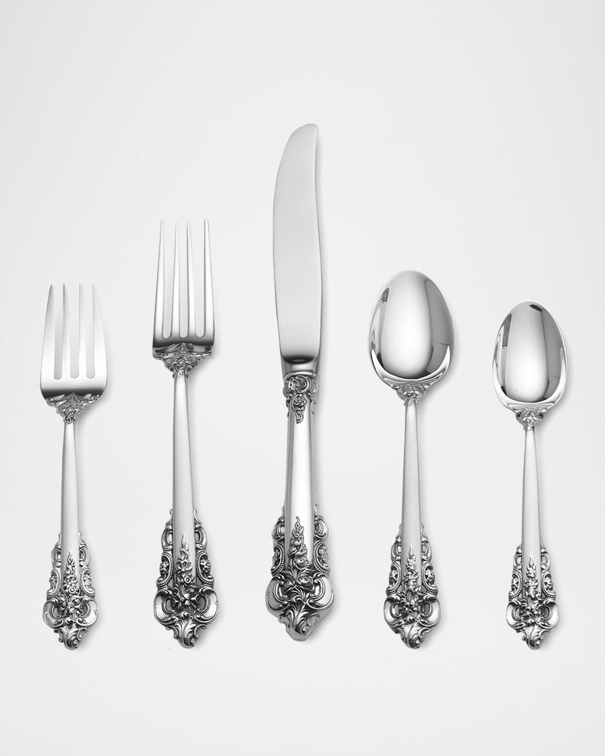 Wallace Silversmiths 5-Piece Palatina Sterling Silver Flatware Place ...
