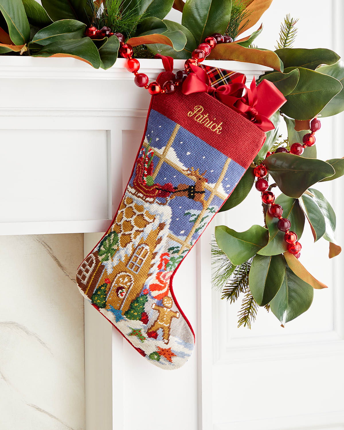 Sferra Needlepoint Angel Stocking, Personalized | Horchow