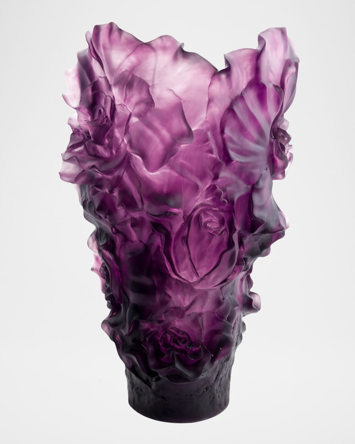 Daum Cavalcade Glazed Brown Crystal Magnum Vase - 20" | Horchow