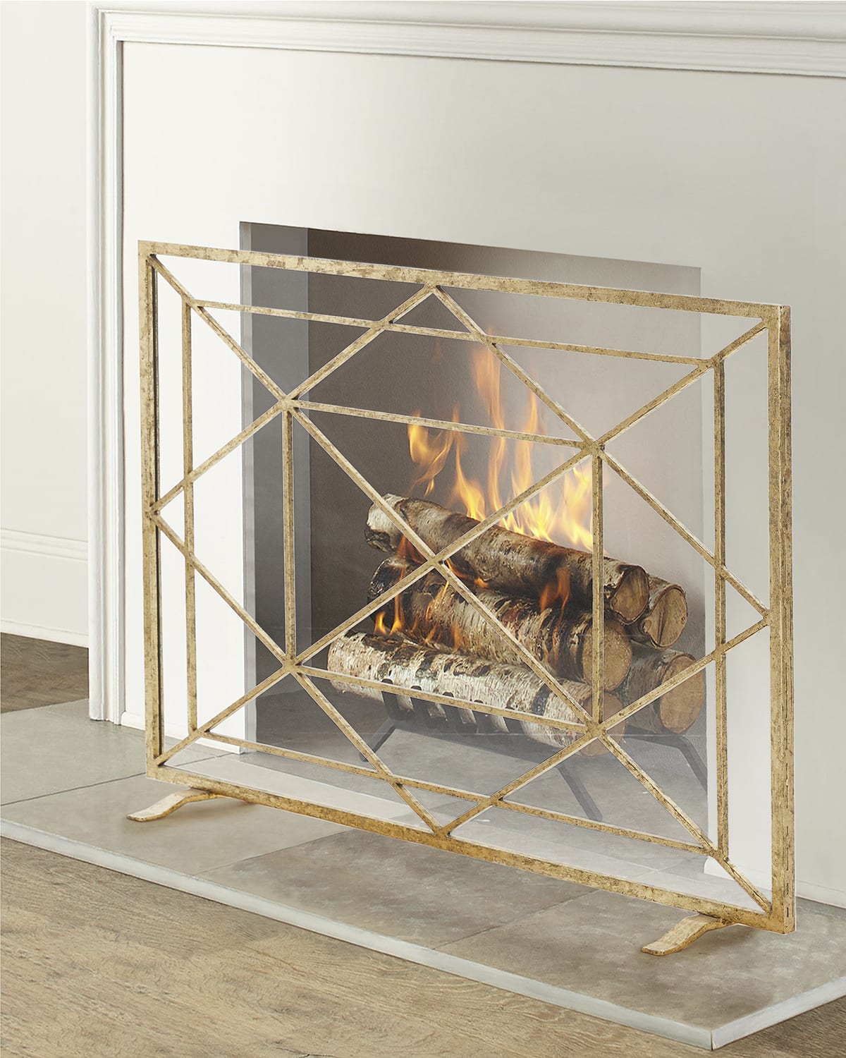 Diamond Pattern Single Panel Fireplace Screen | Horchow