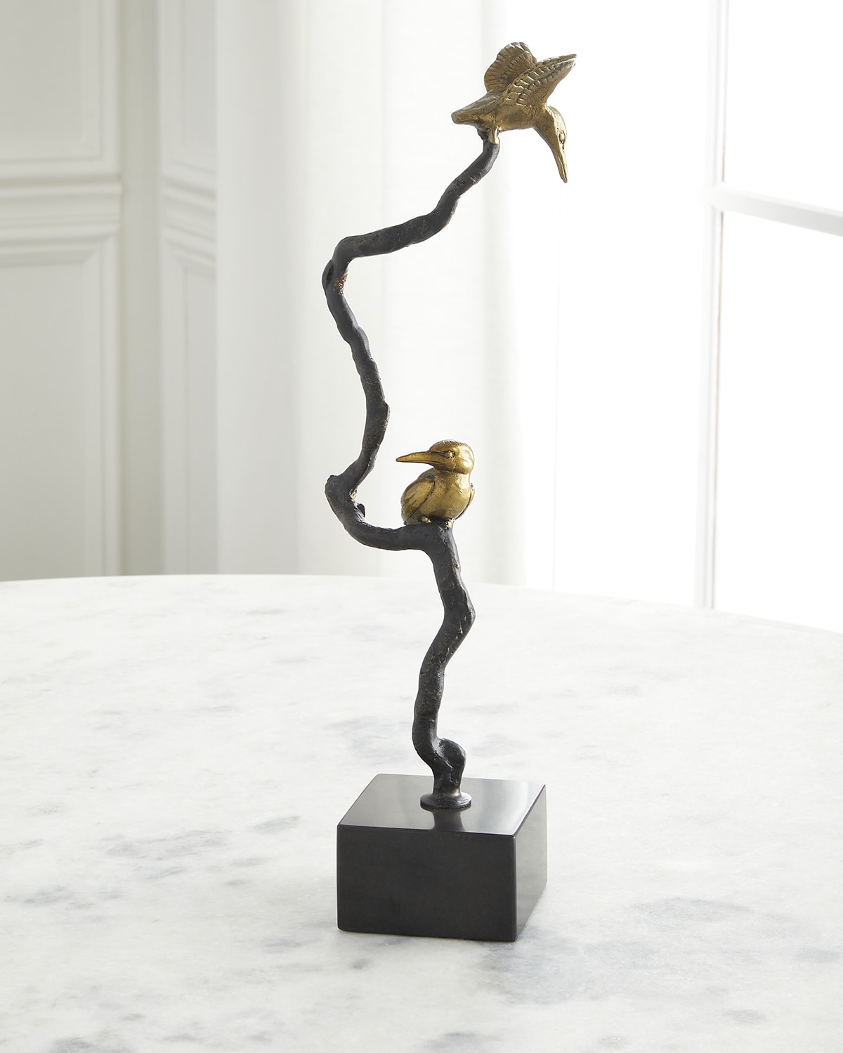 Global Views Bird on Branch Statue With Glass Bowl | Horchow