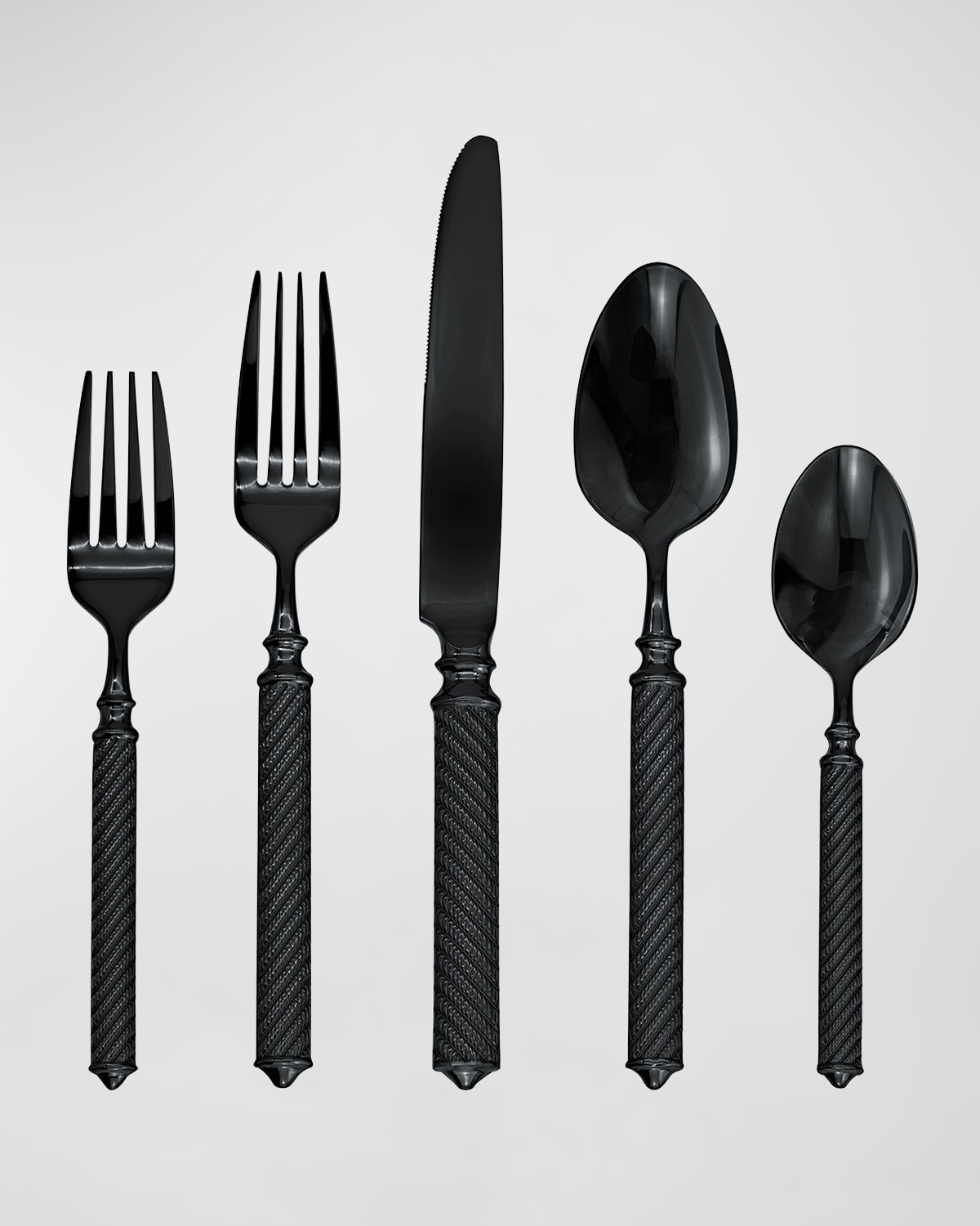 Ricci Silversmith Torsade Black 20-Piece Flatware Set | Horchow