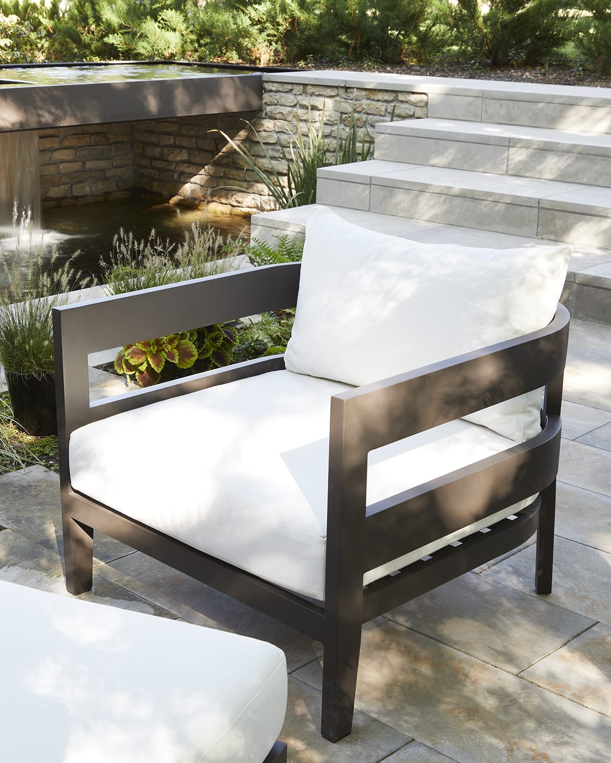 Neiman Marcus Tamsin Blue Chinoiserie Outdoor Wing Chair | Horchow