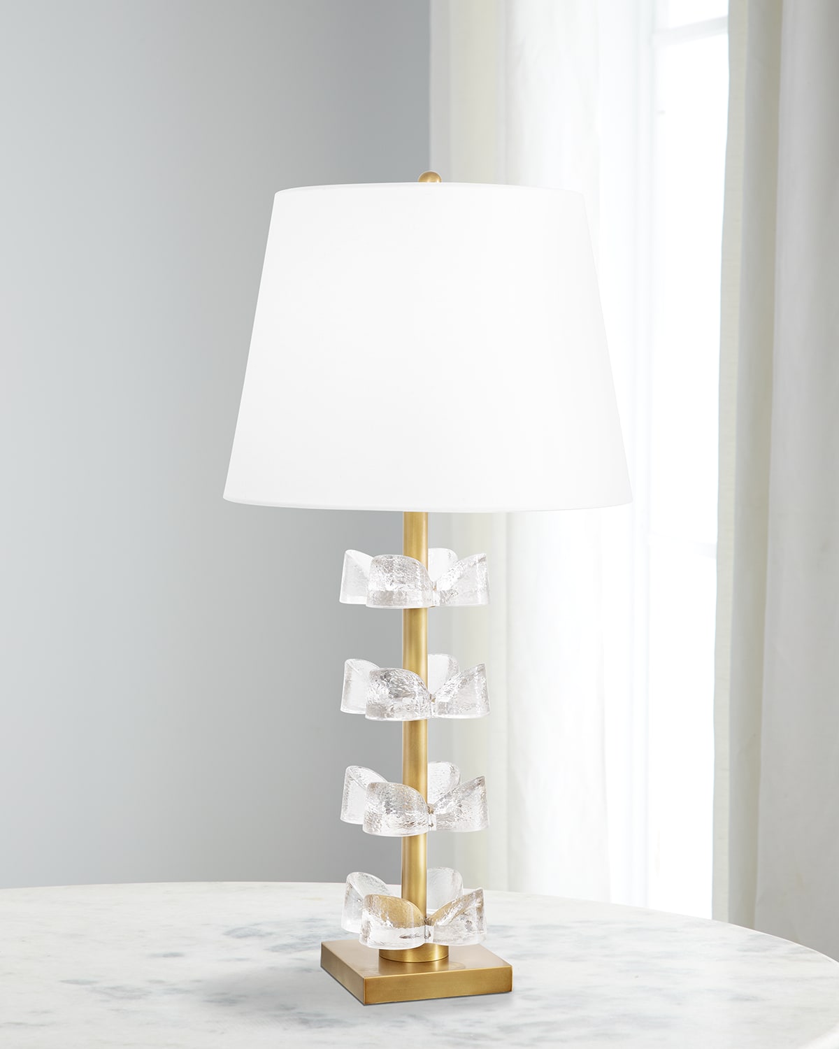 Regina Andrew Flower Ceramic Table Lamp with Natural Brass Base | Horchow