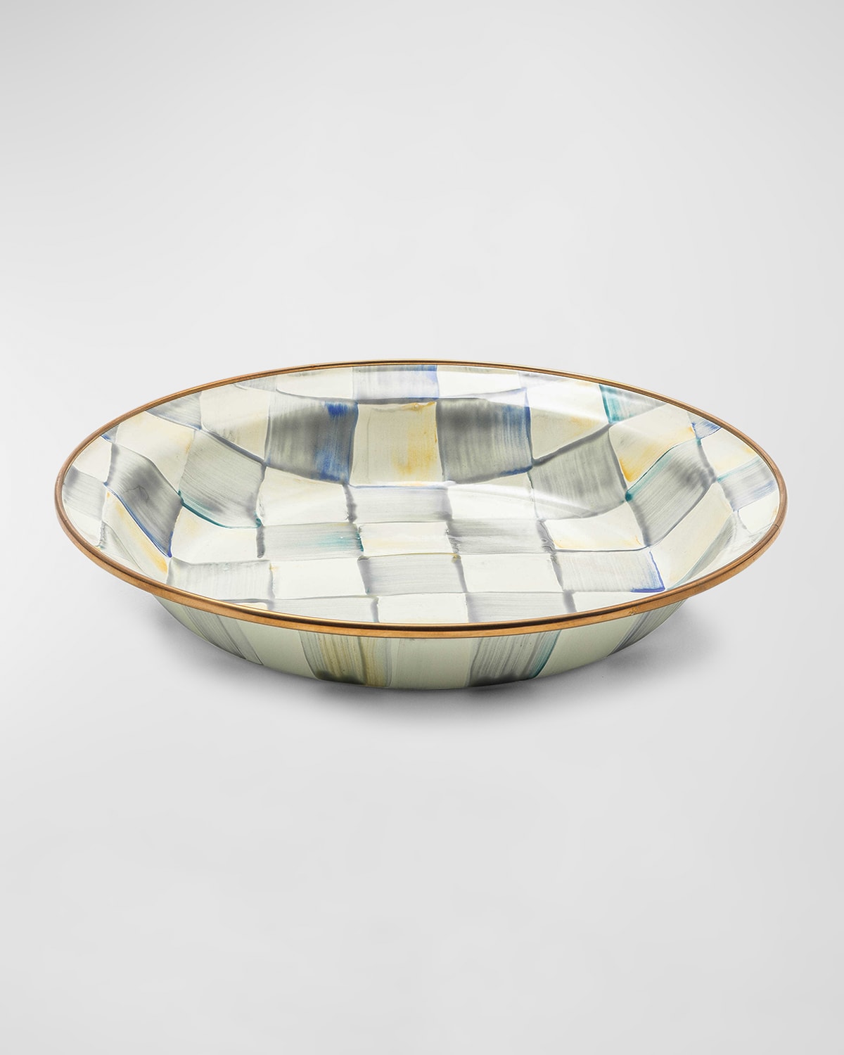 MacKenzie-Childs Sterling Check Enamel Pedestal Platter, Large | Horchow