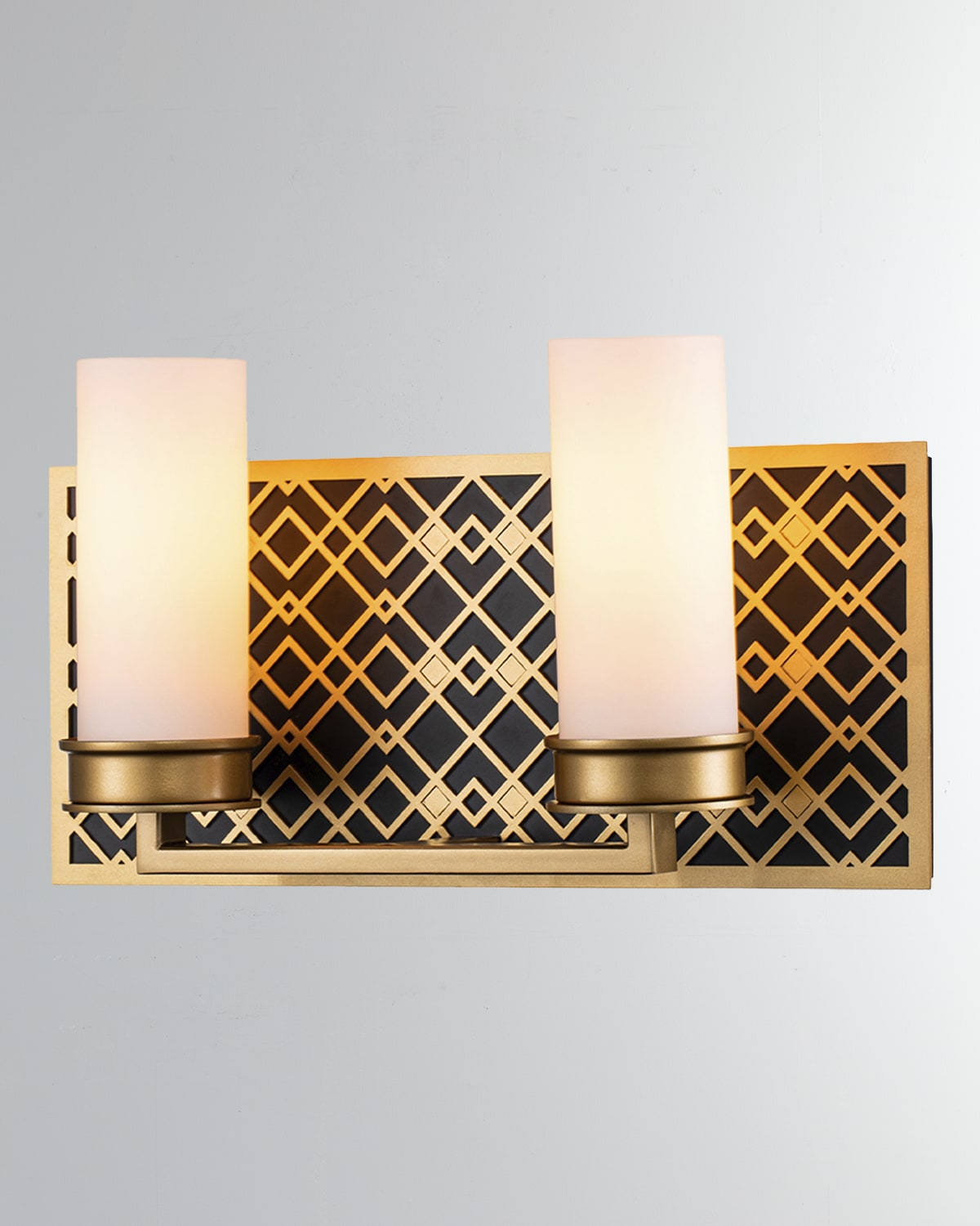 Lucas + McKearn Ziggy 2-Light Bath Bar Sconce, Lacquered Silver | Horchow