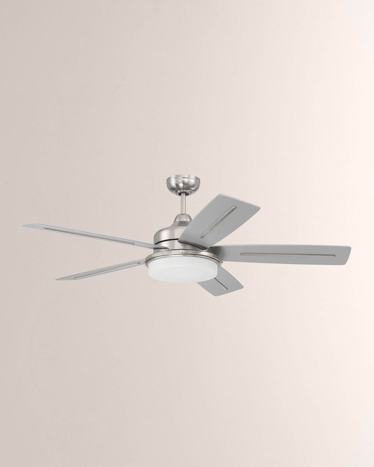 60 Spyder Brushed Steel Crystal Hugger Ceiling Fan | Shelly Lighting