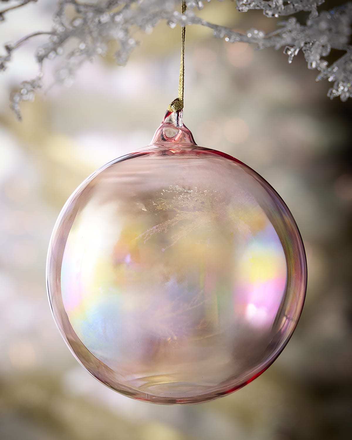 Jim Marvin 120mm Glitter Glass Ball Ornament | Horchow