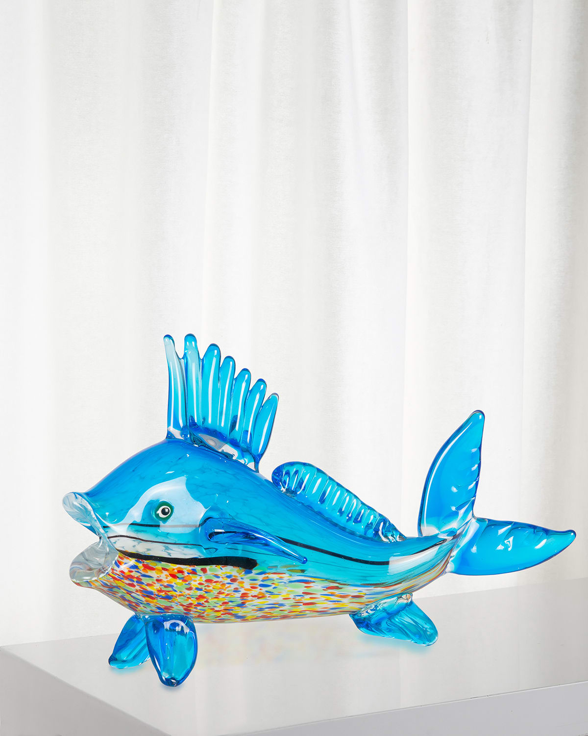 Dale Tiffany Decorative 10 Blue Fish Art Glass Sculpture | Horchow
