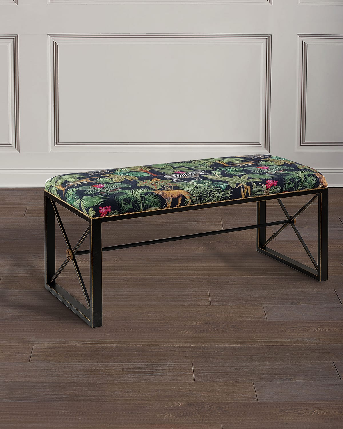 Port 68 Delfern Tasseled Gold Leaf Bench | Horchow