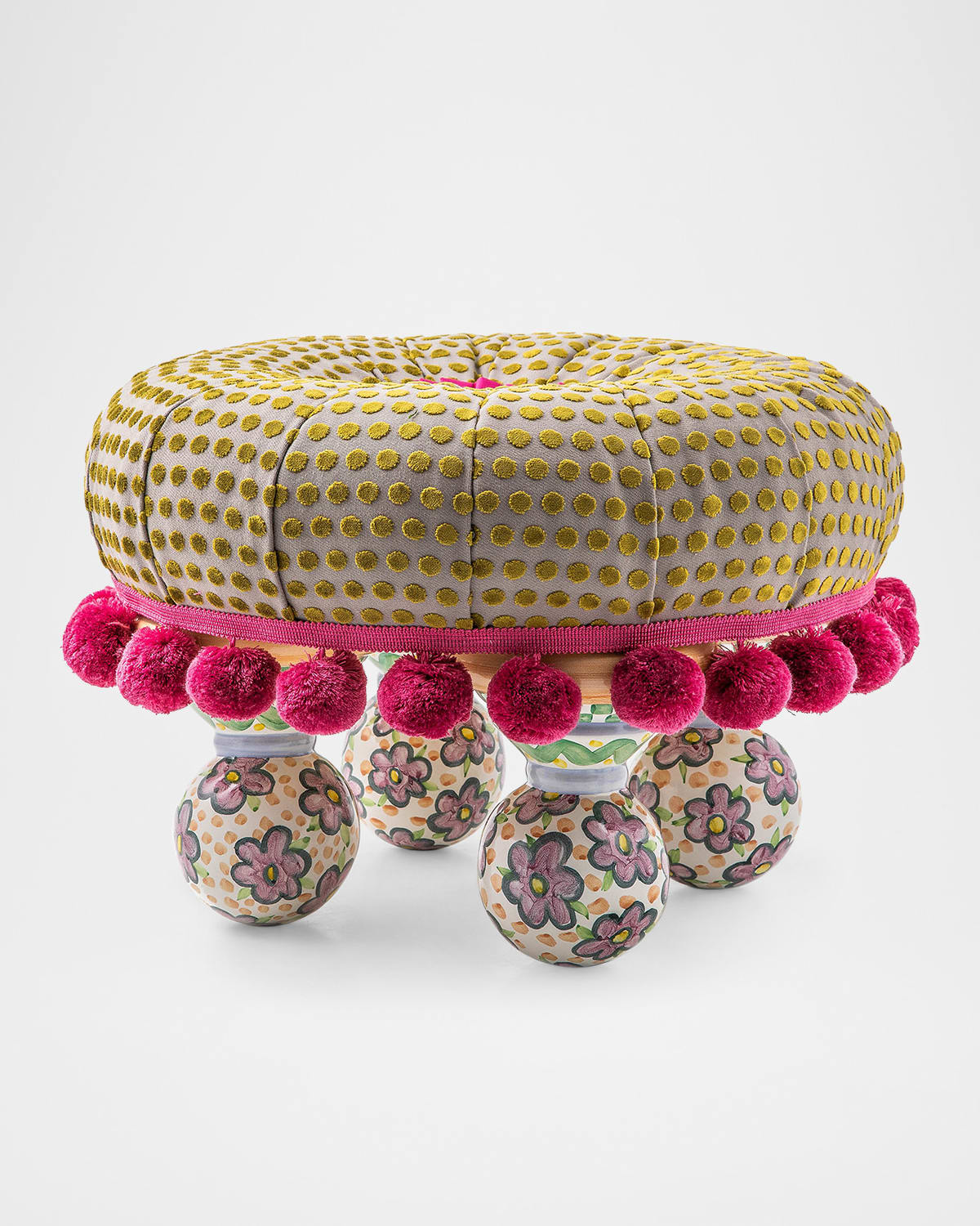 MacKenzie-Childs Avant Garden Outdoor Ottoman | Horchow