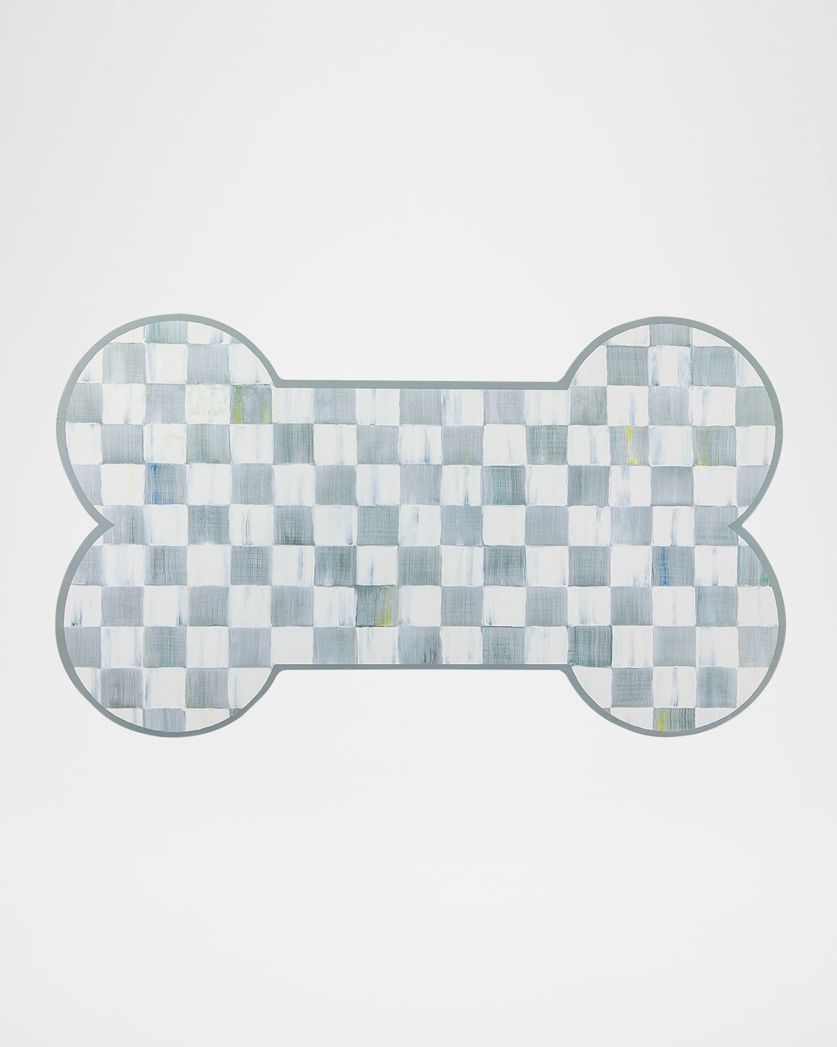 MacKenzie-Childs Sterling Check Enamel Cat Dish | Horchow