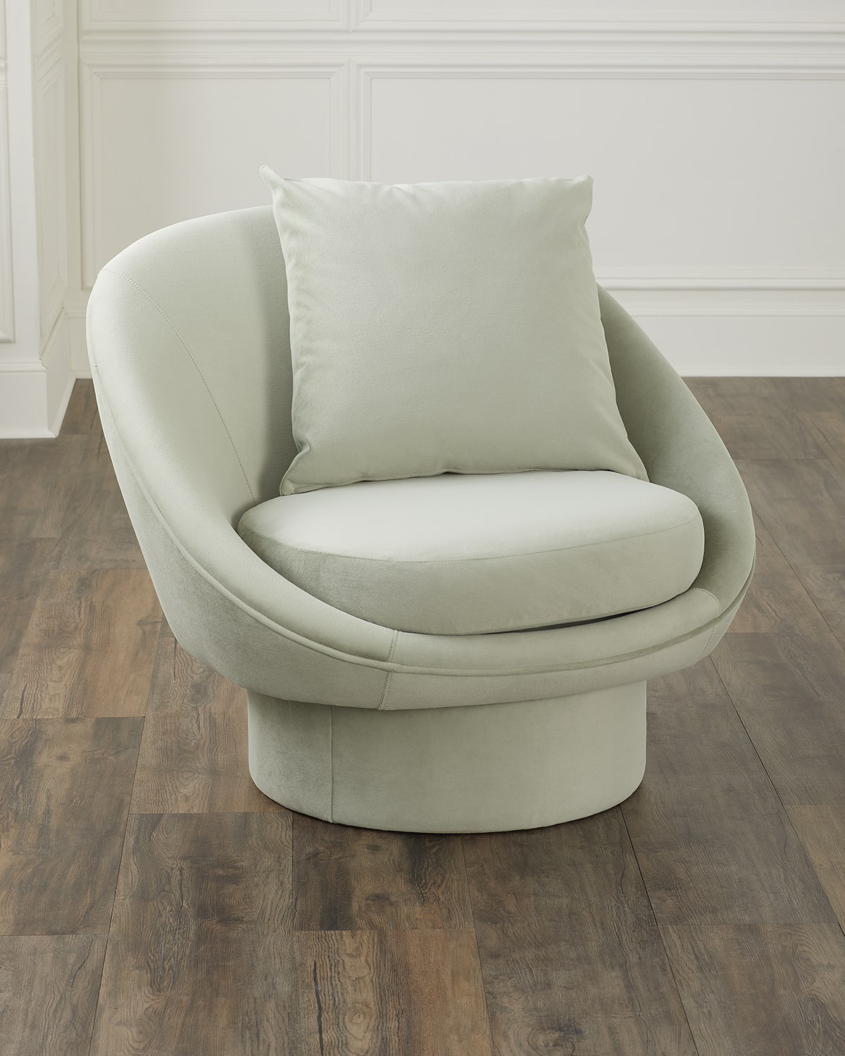 Bernhardt Interiors Camino Taupe Velvet Swivel Chair | Horchow