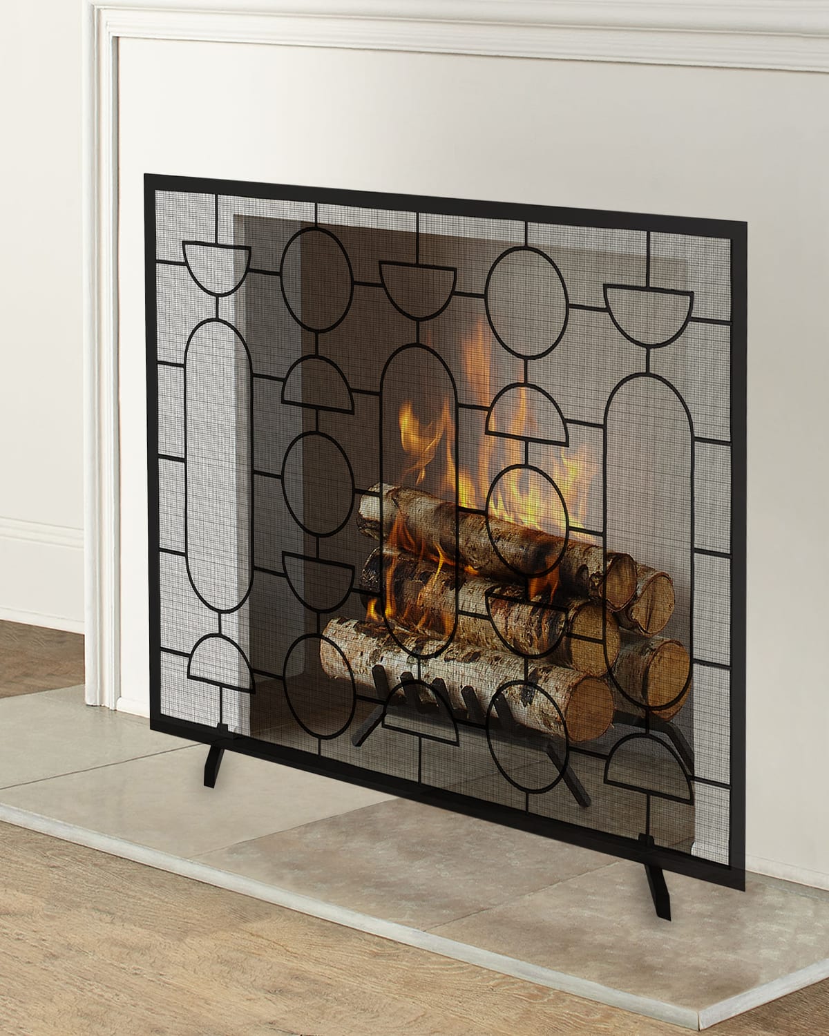 Bamboo Design Single Panel Fireplace Screen | Horchow