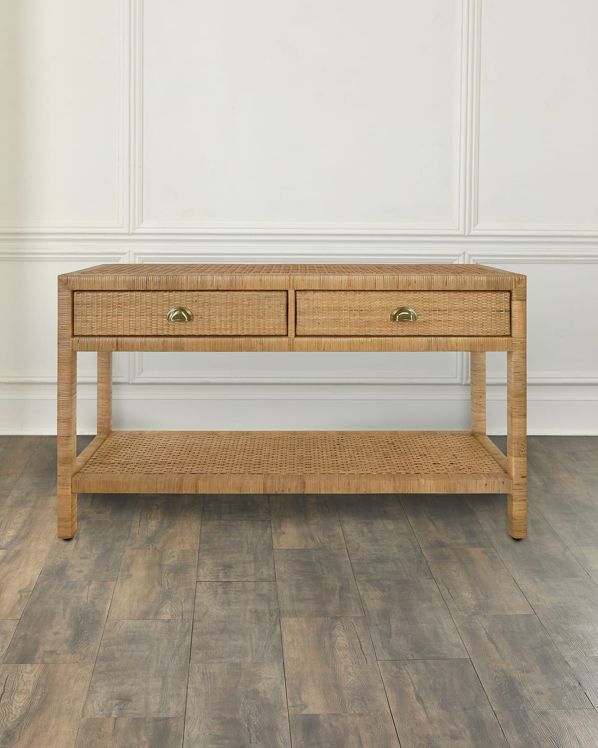 Worlds Away Newton Rattan Console Table | Horchow