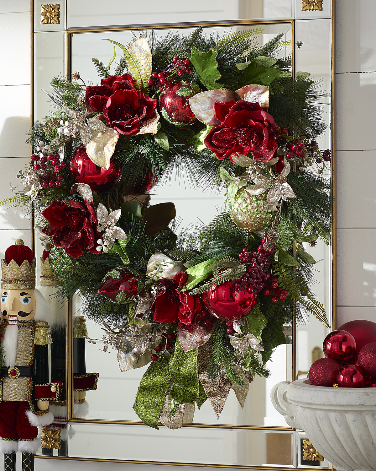 Mark Roberts 31" Gold and White Christmas Wreath | Horchow